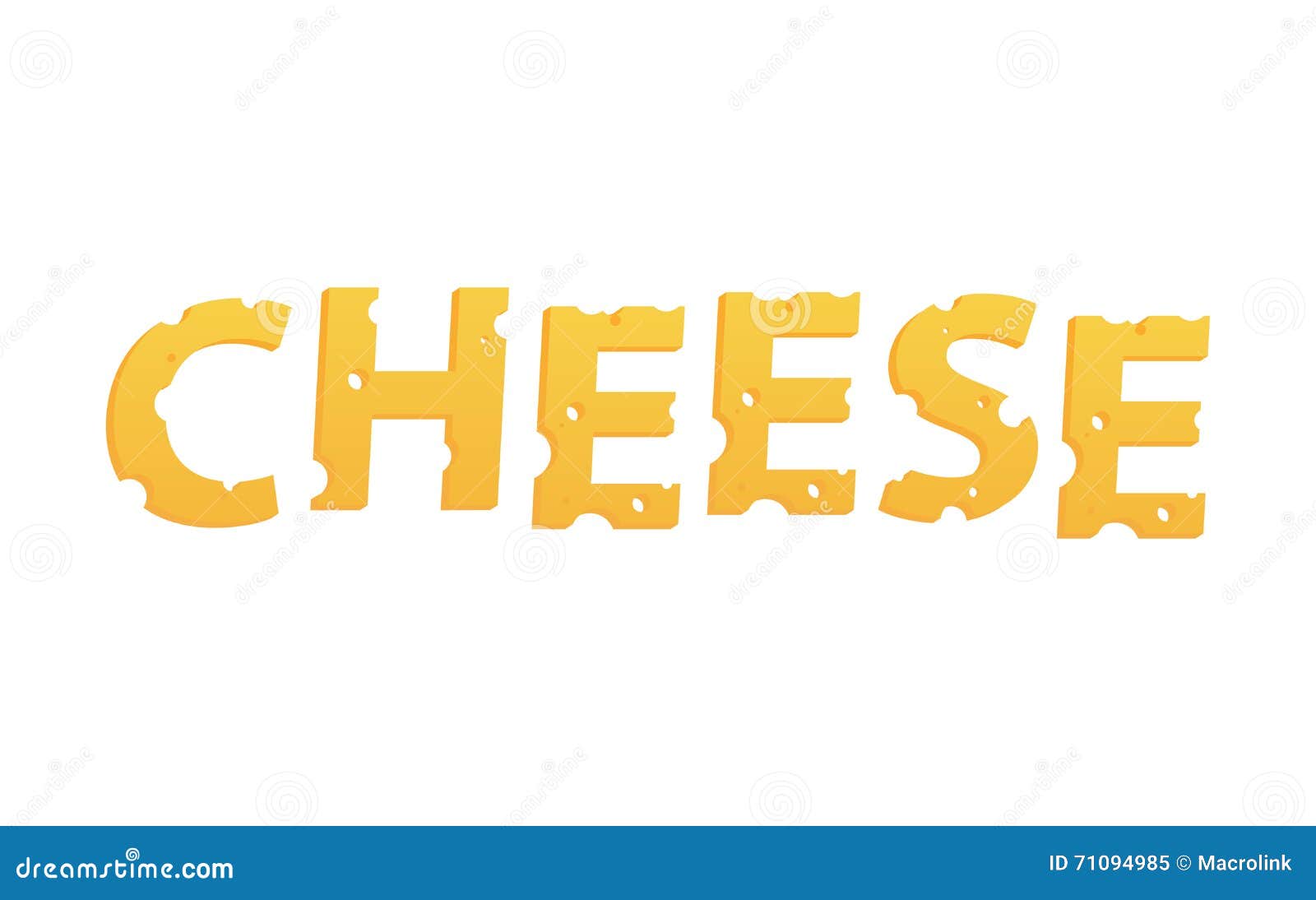 Cheese Text in Vector stock vector. Illustration of word - 71094985