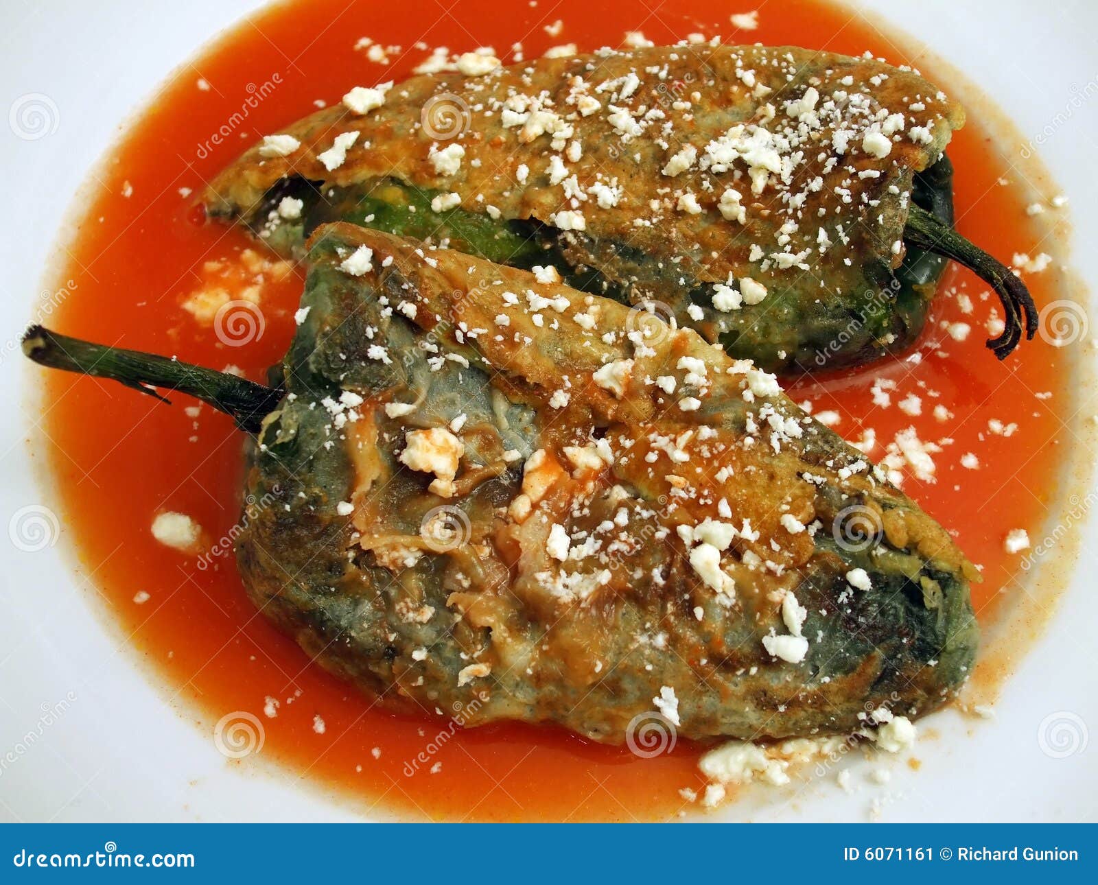 Cheese Topped Chile Rellenos Stock Image - Image of food, crumbled: 6071161