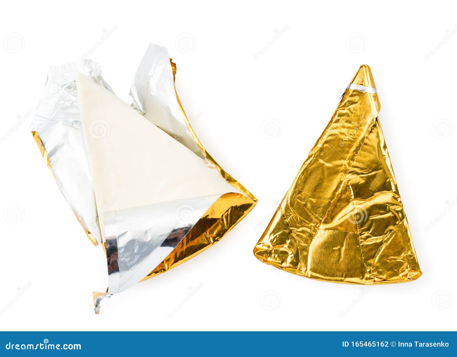 Cheese Triangle in Foil and Opened on a White. the View of the Top ...