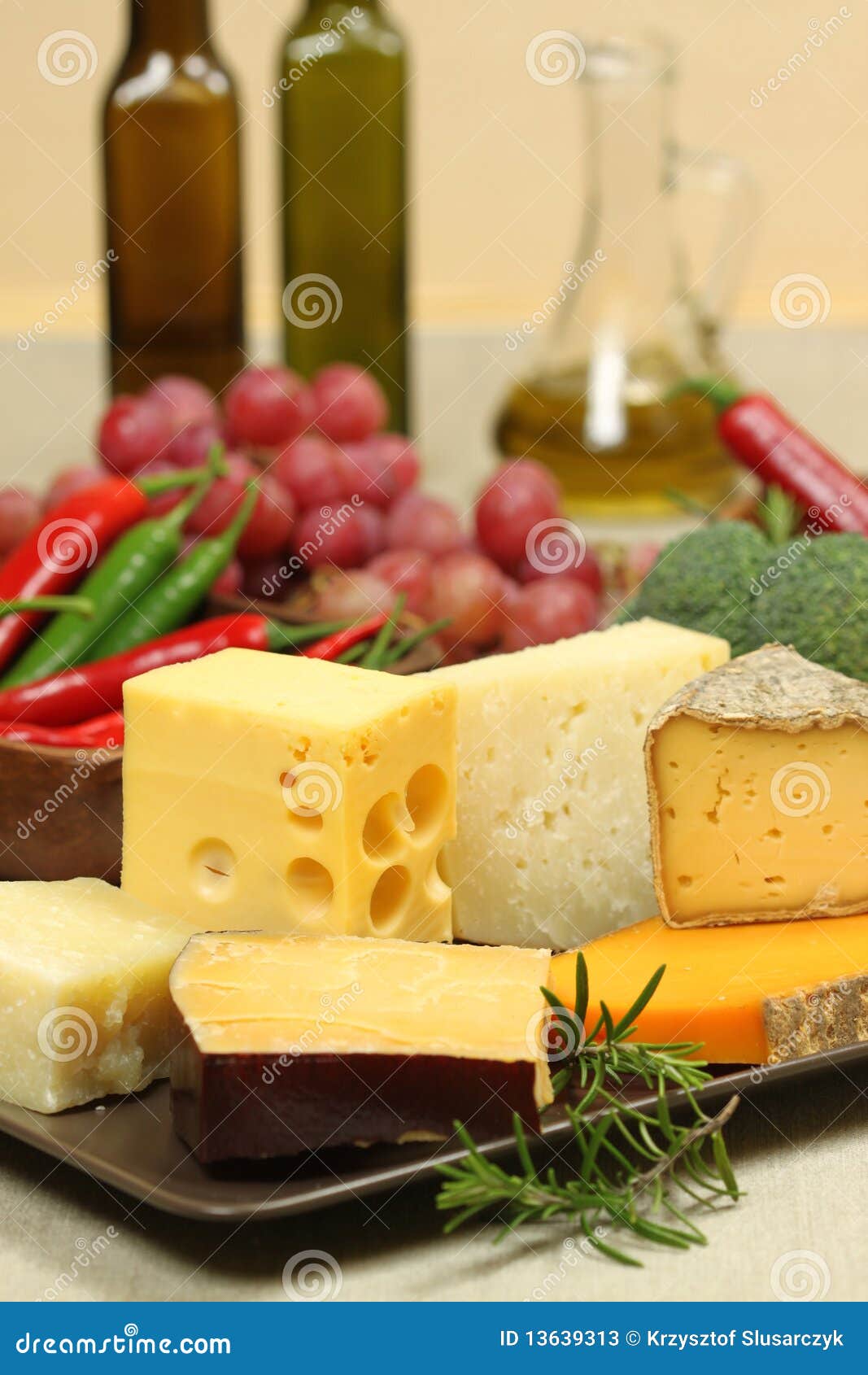 Cheese varieties stock image. Image of herbs, rosemary - 13639313