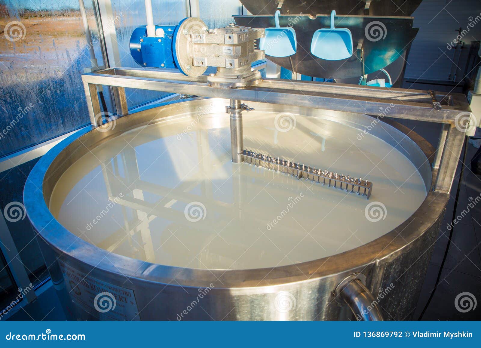 Cheese vats in the dairy stock photo. Image of industrial - 136869792