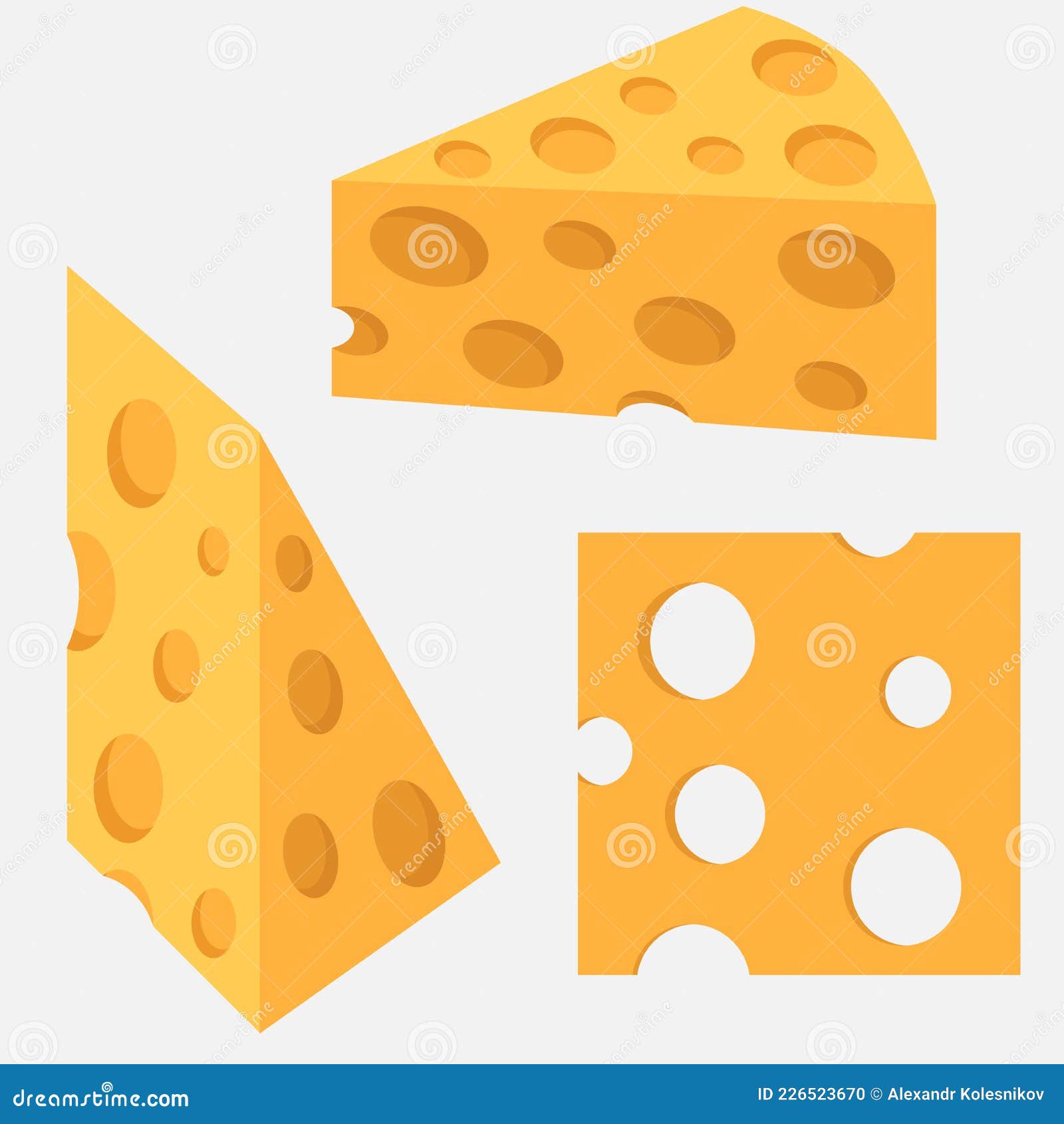 Cheese. Vector Illustration of Food, Pieces of Cheese Stock Vector ...