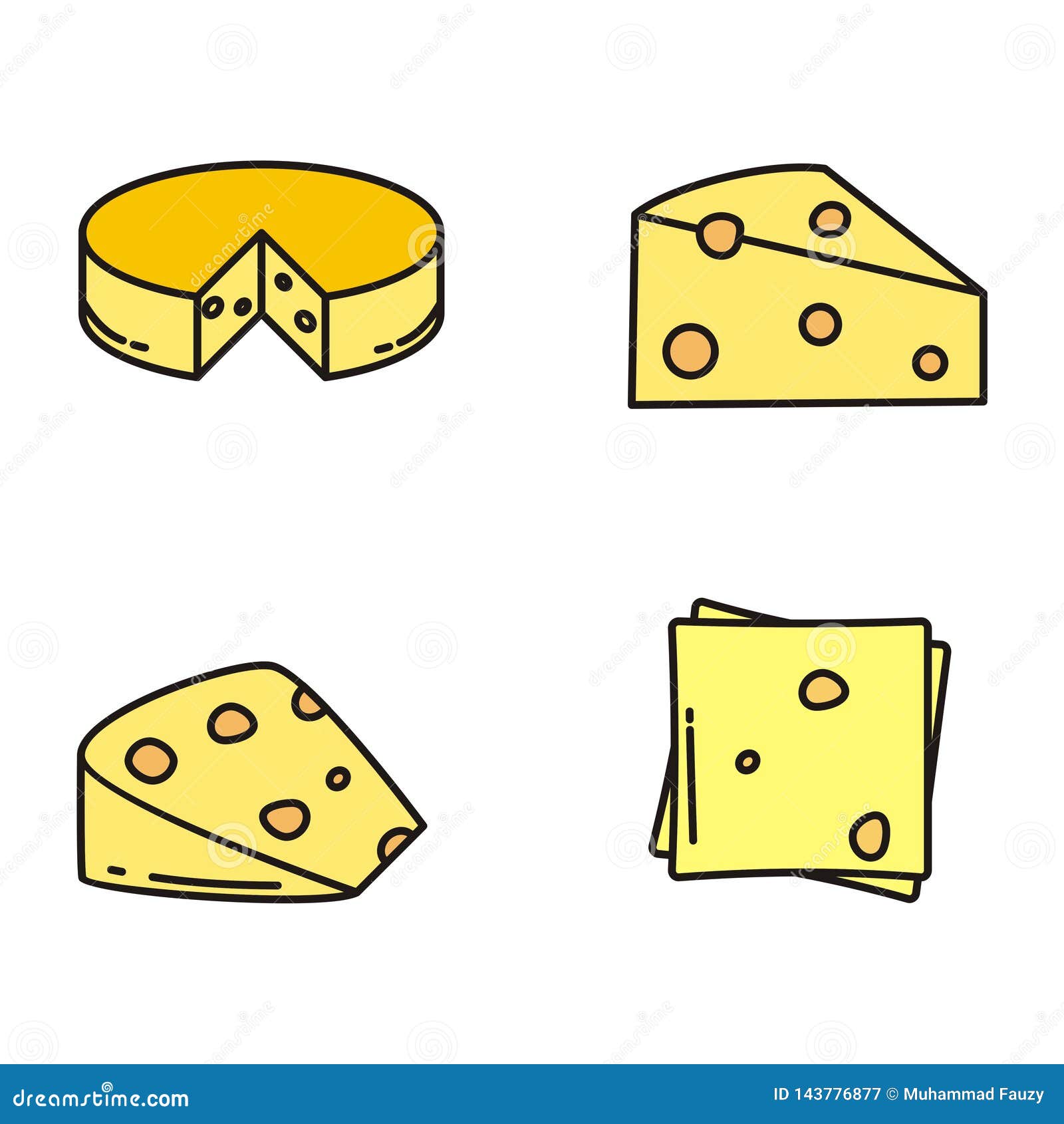 Set of Cheese Vector Illustration. Cheese Icon Stock Vector ...
