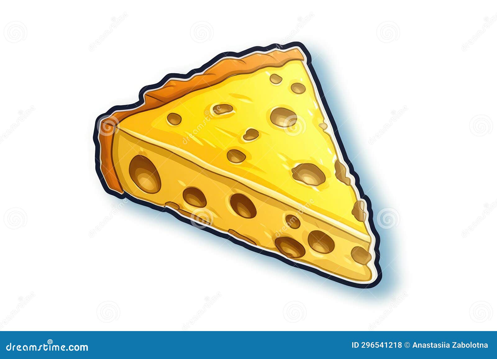 Cheese Wedge Sticker on White Background. Generative AI Stock ...