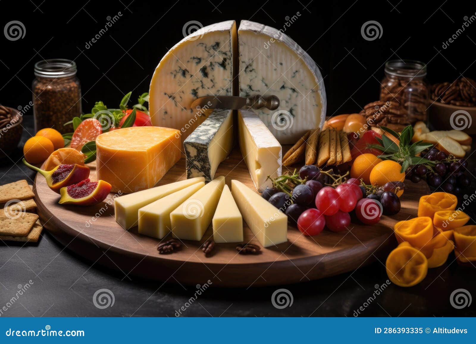 Cheese Wheel Cut into Wedges on a Board Stock Image - Image of parmesan ...