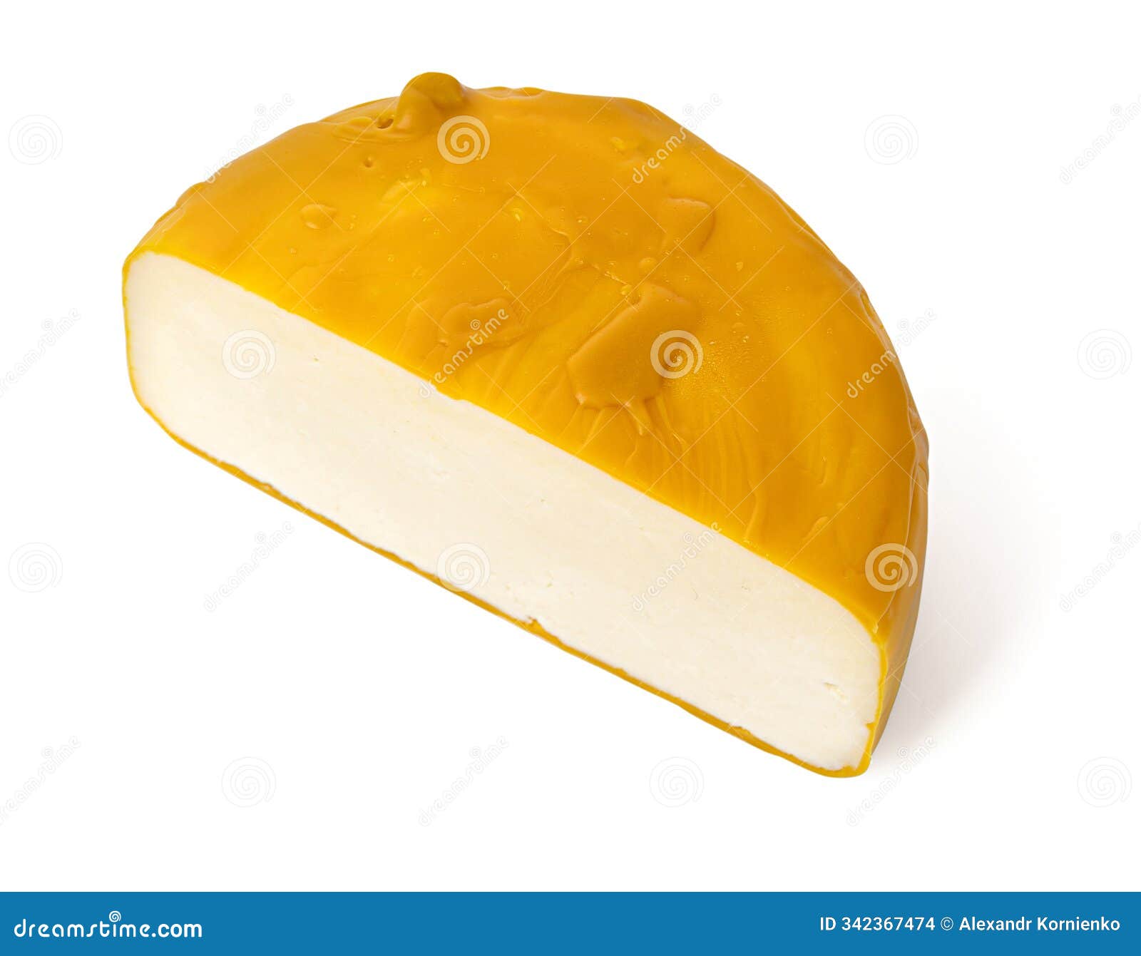 Cheese wheel Half isolated stock photo. Image of design - 342367474