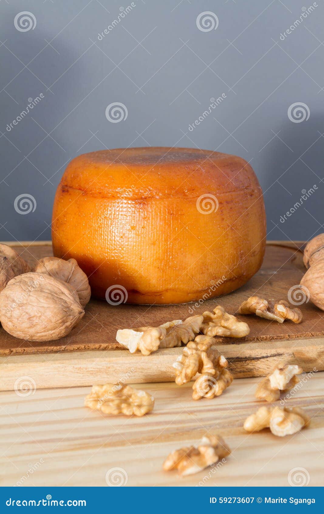 Cheese wheel with nuts stock image. Image of healthy - 59273607