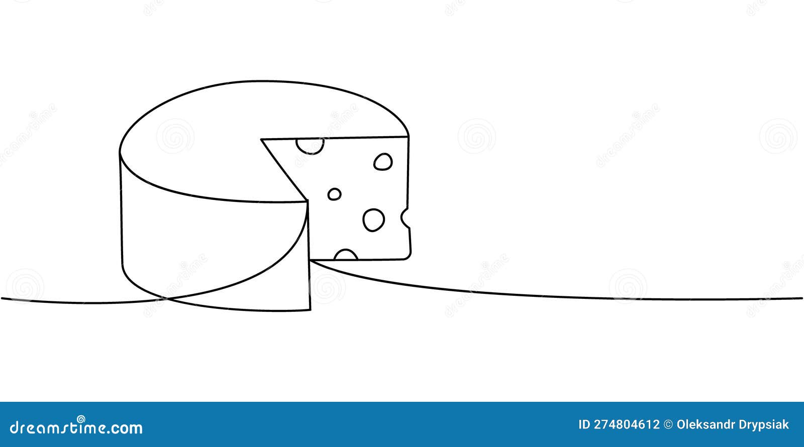 Cheese Wheel One Line Continuous Drawing. Cheese Products Continuous ...