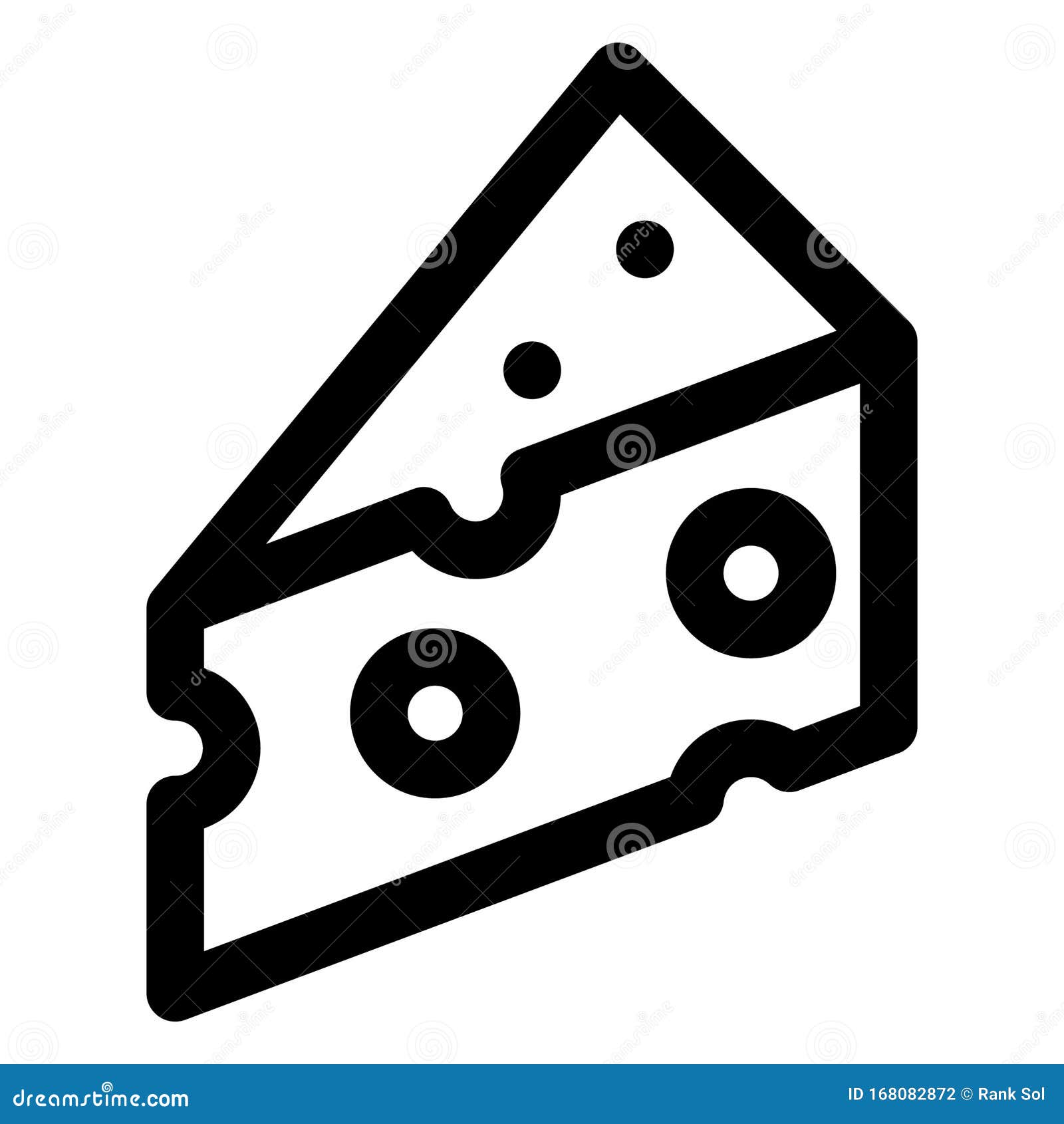 Cheese Wheel Outline Bold Vector Icon Which Can Be Easily Modified or ...