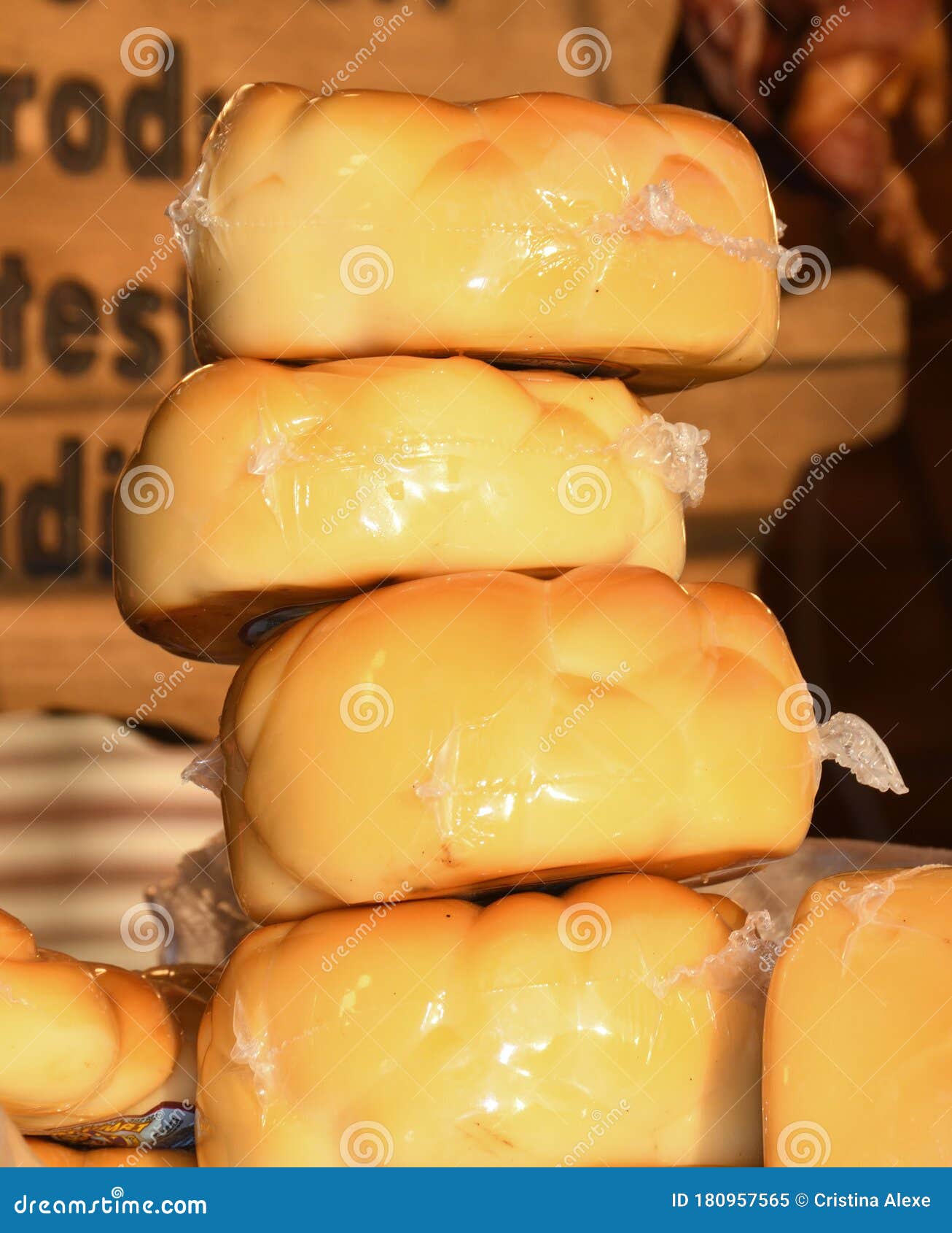 Cheese Wheels Stack One Over Another for Sale Stock Image - Image of ...