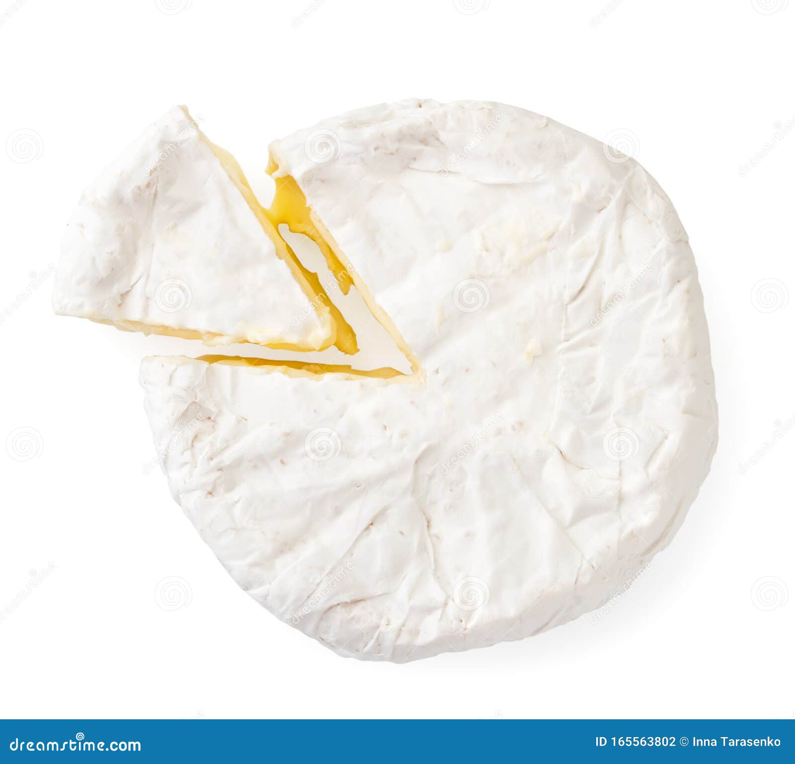 Cheese with White Mold, Cut a Triangle on a White Background. the View ...