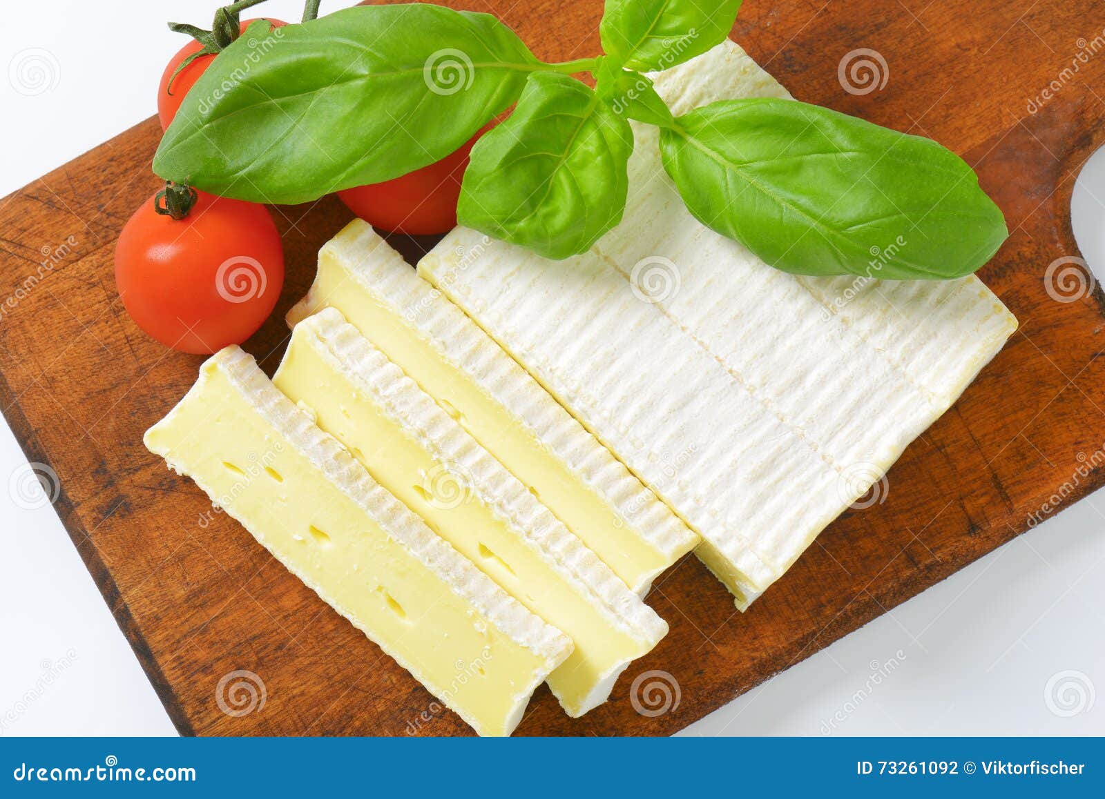 Cheese with white rind stock photo. Image of sliced, leaf - 73261092