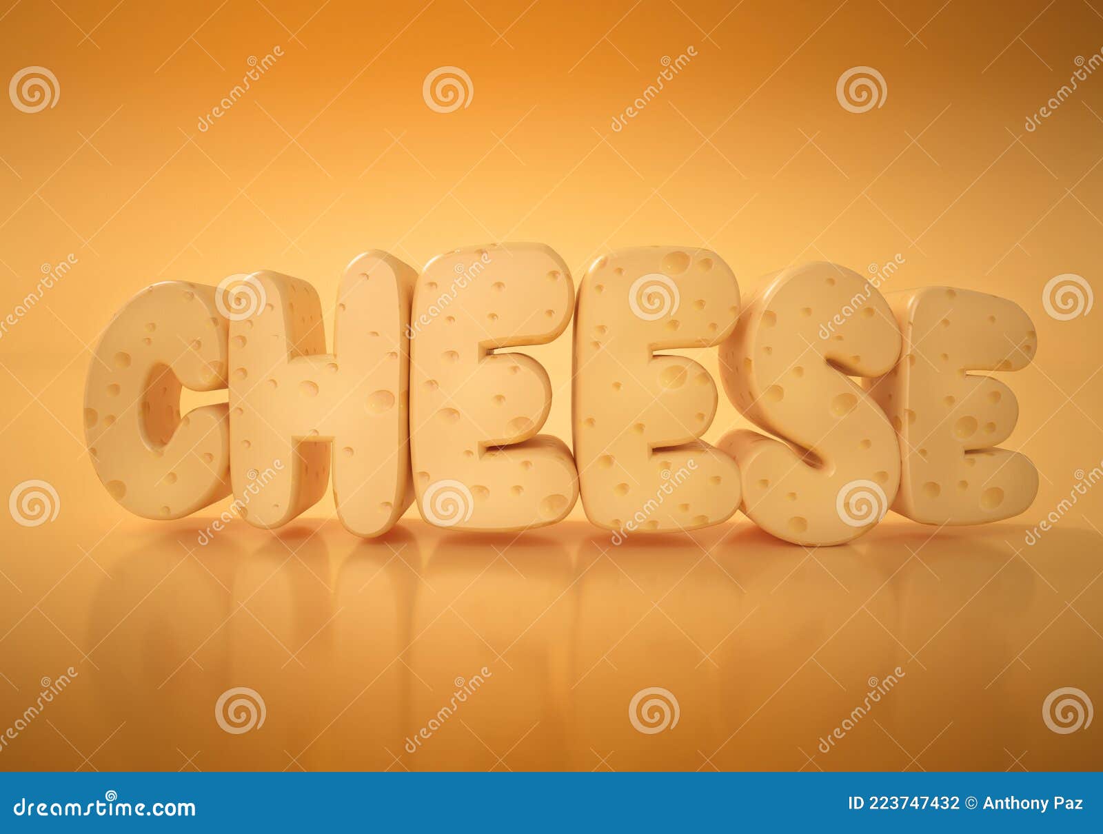 Cheese Word on Write on Cheese Texture Yellow Background .3D ...