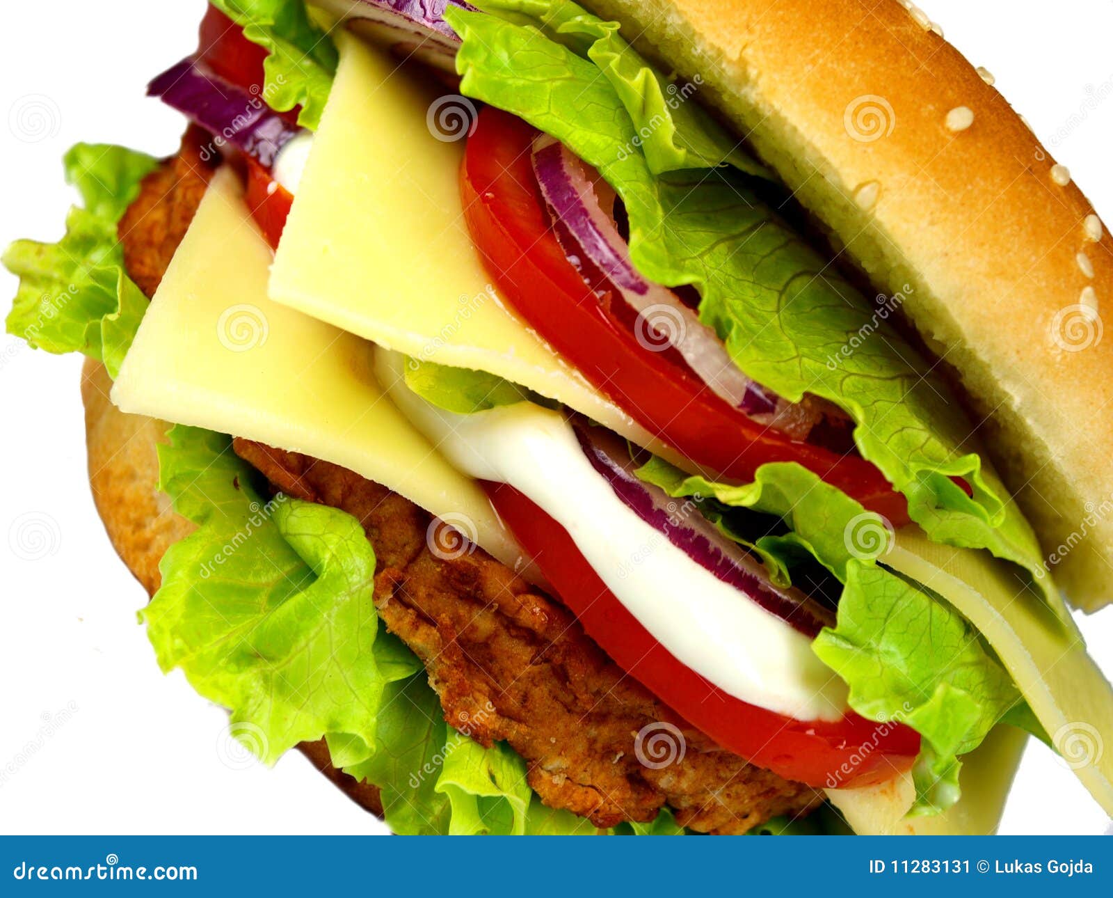 Cheeseburger stock image. Image of brown, isolated, meat - 11283131