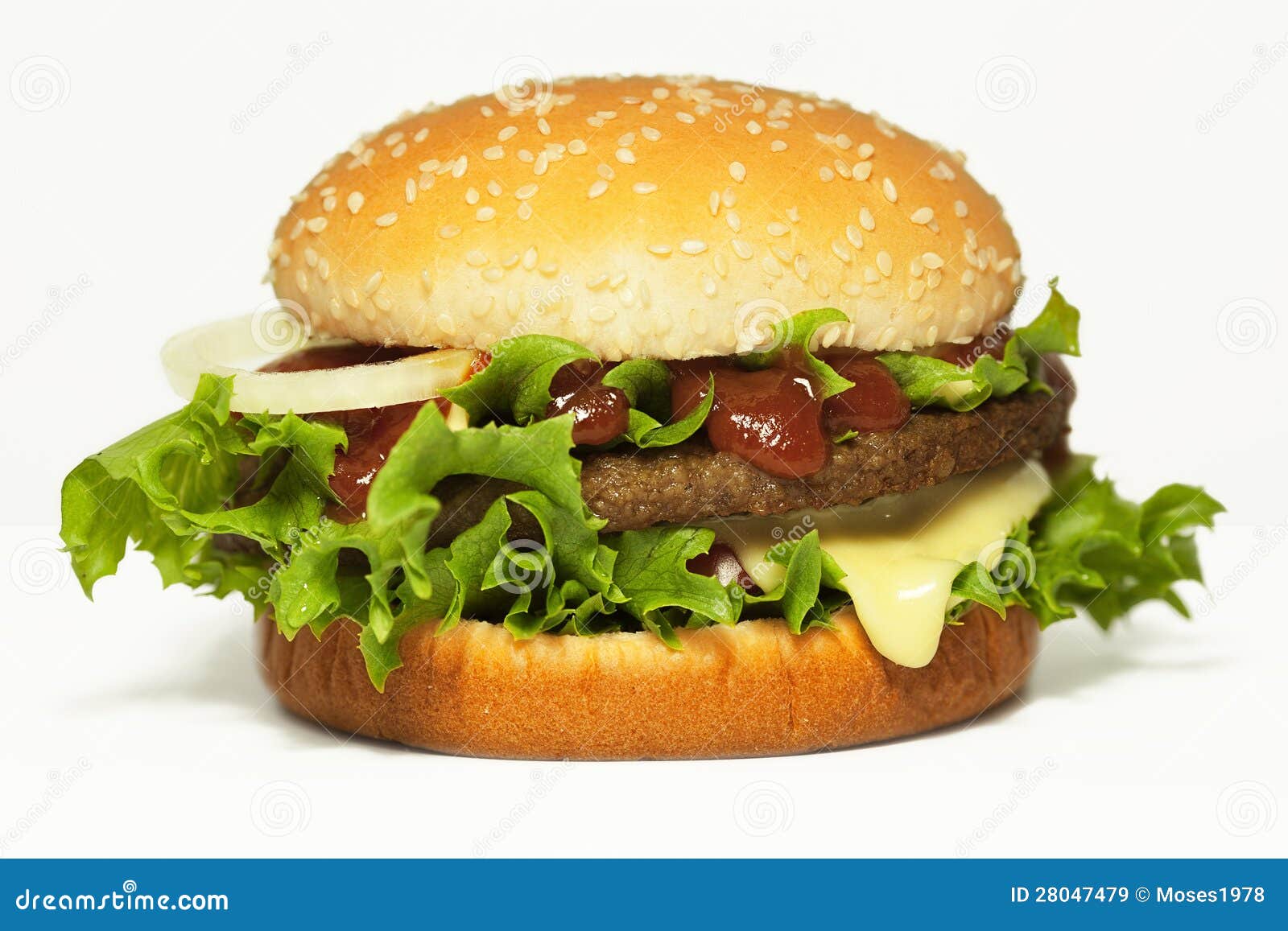 Cheeseburger stock image. Image of sesame, hamburger - 28047479