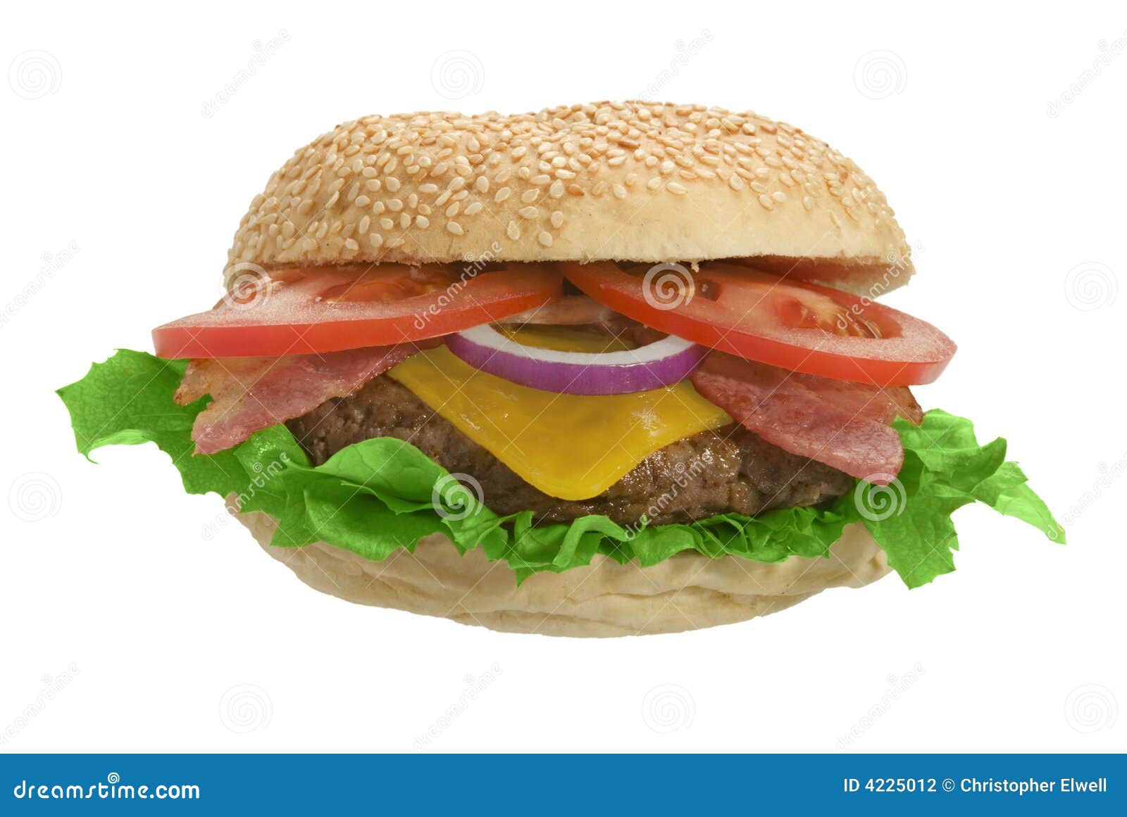 Cheeseburger photo stock. Image du brioche, oignon, rapide - 4225012