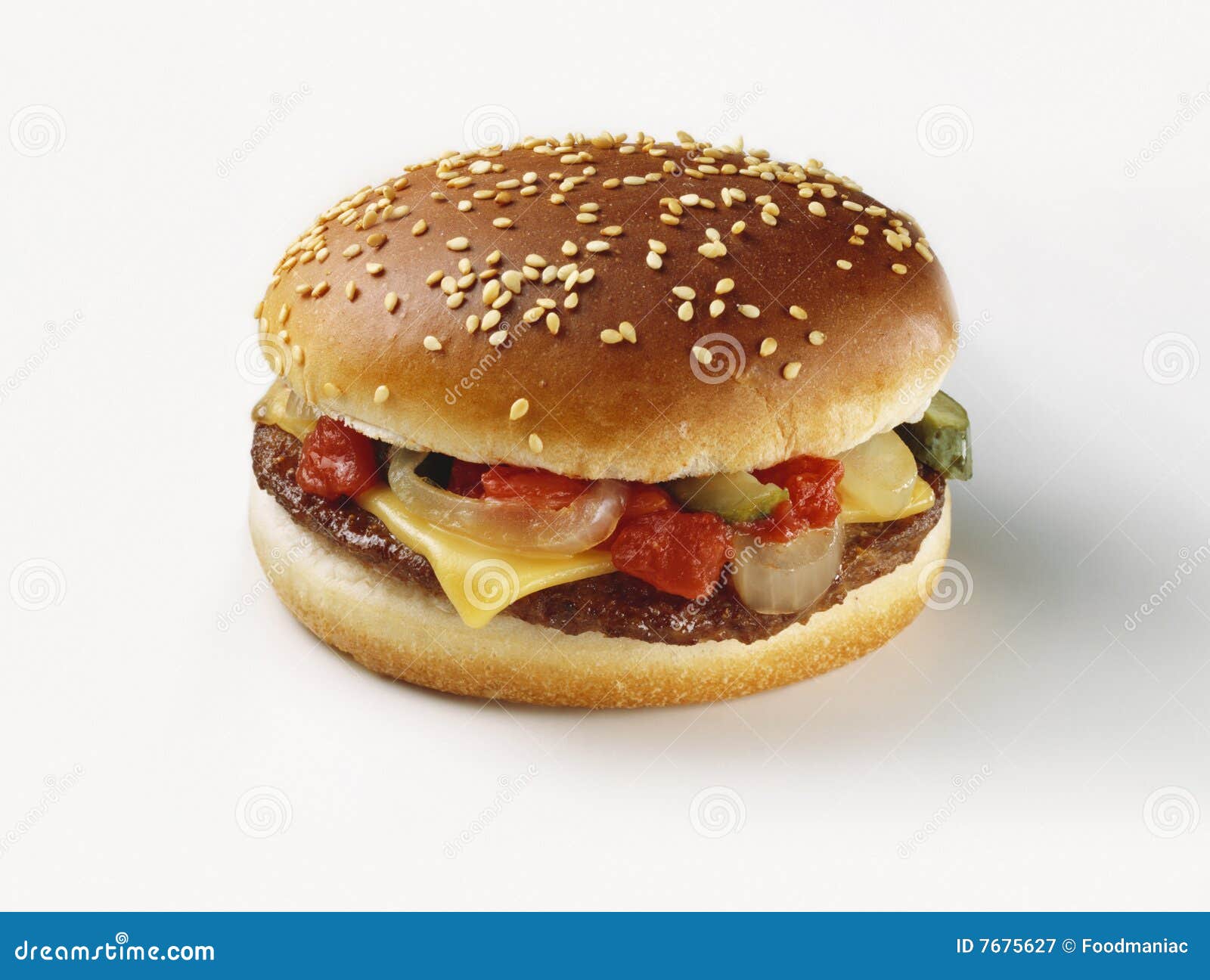 Cheeseburger stock image. Image of fast, cuisine, freestanding - 7675627