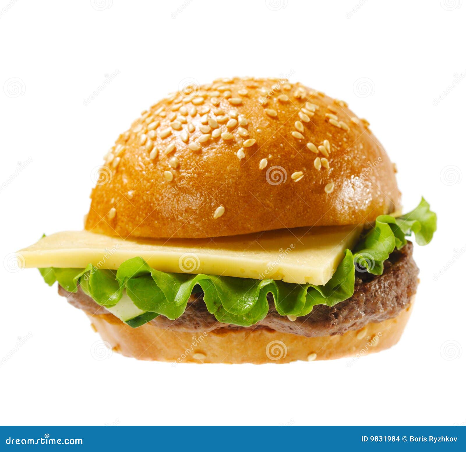Cheeseburger stock photo. Image of cheeseburger, bread - 9831984