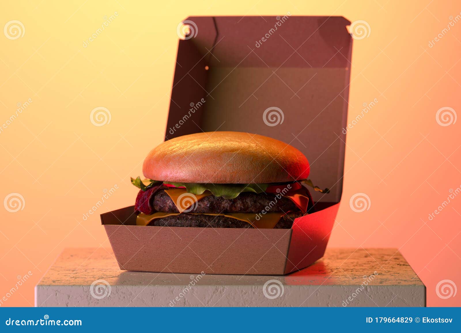Cheeseburger in Box from Recyclable Craft Paper or Cardboard ...