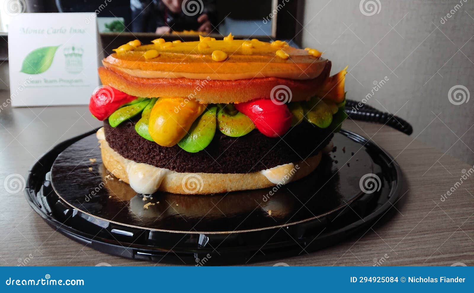 A cheeseburger cake stock photo. Image of dessert, yellow - 294925084