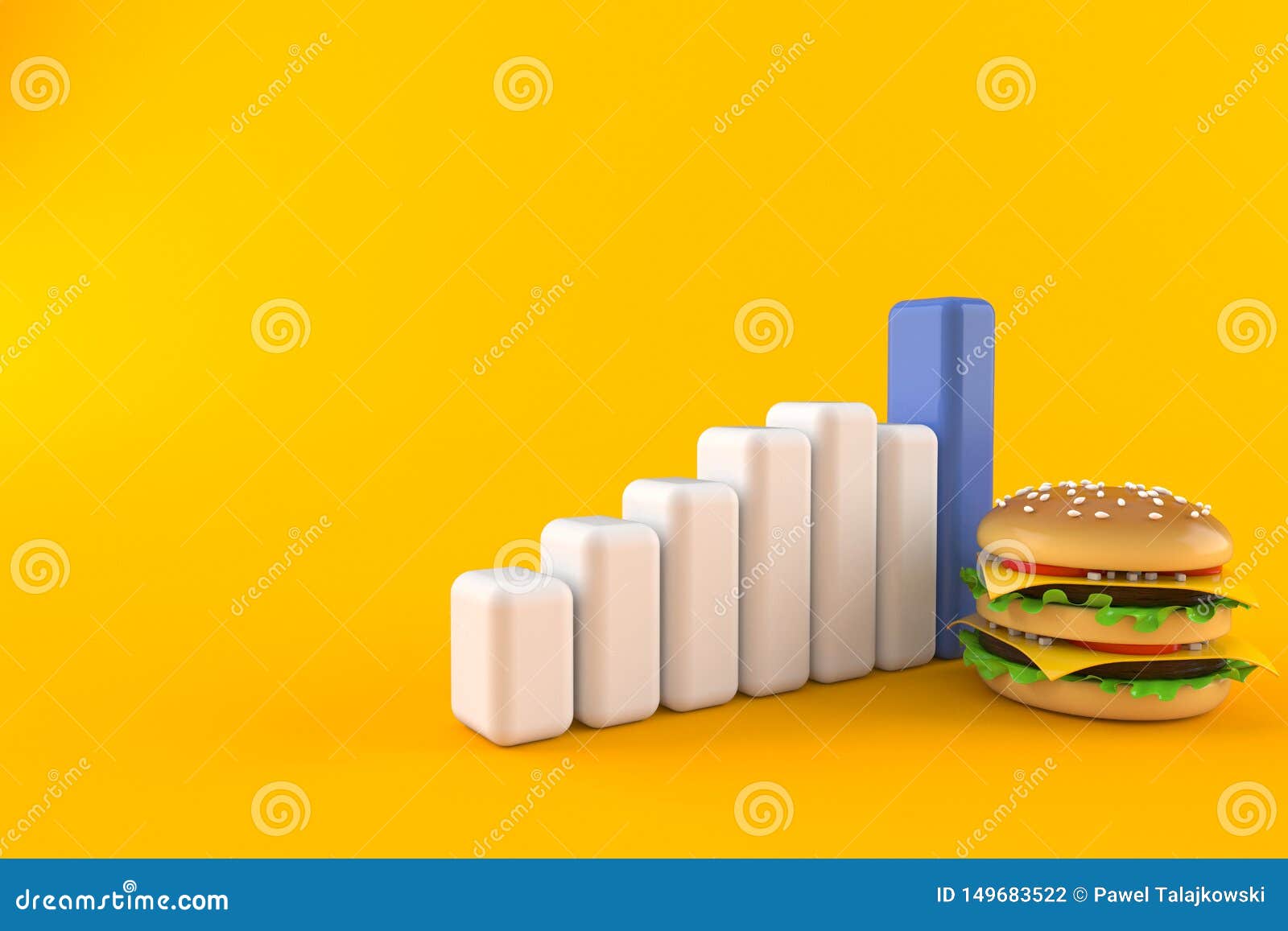 Cheeseburger with chart stock illustration. Illustration of fast ...