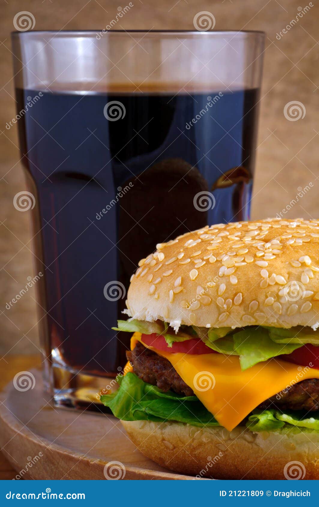 Cheeseburger and cola stock image. Image of sandwich - 21221809