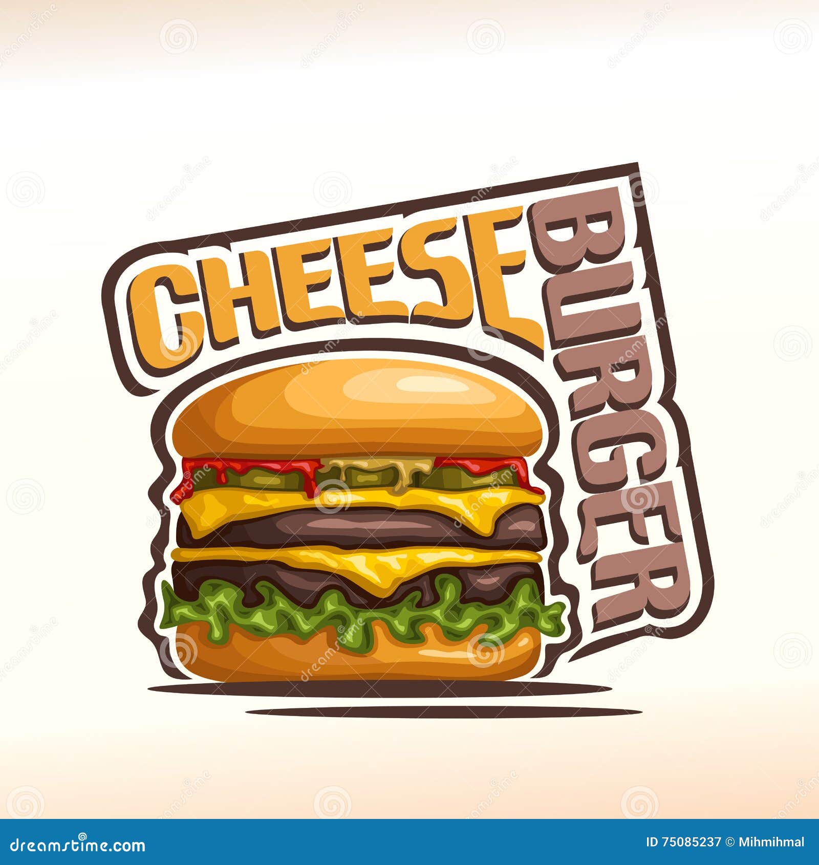 Cheeseburger Do Logotipo Do Vetor Ilustração do Vetor - Ilustração de ...