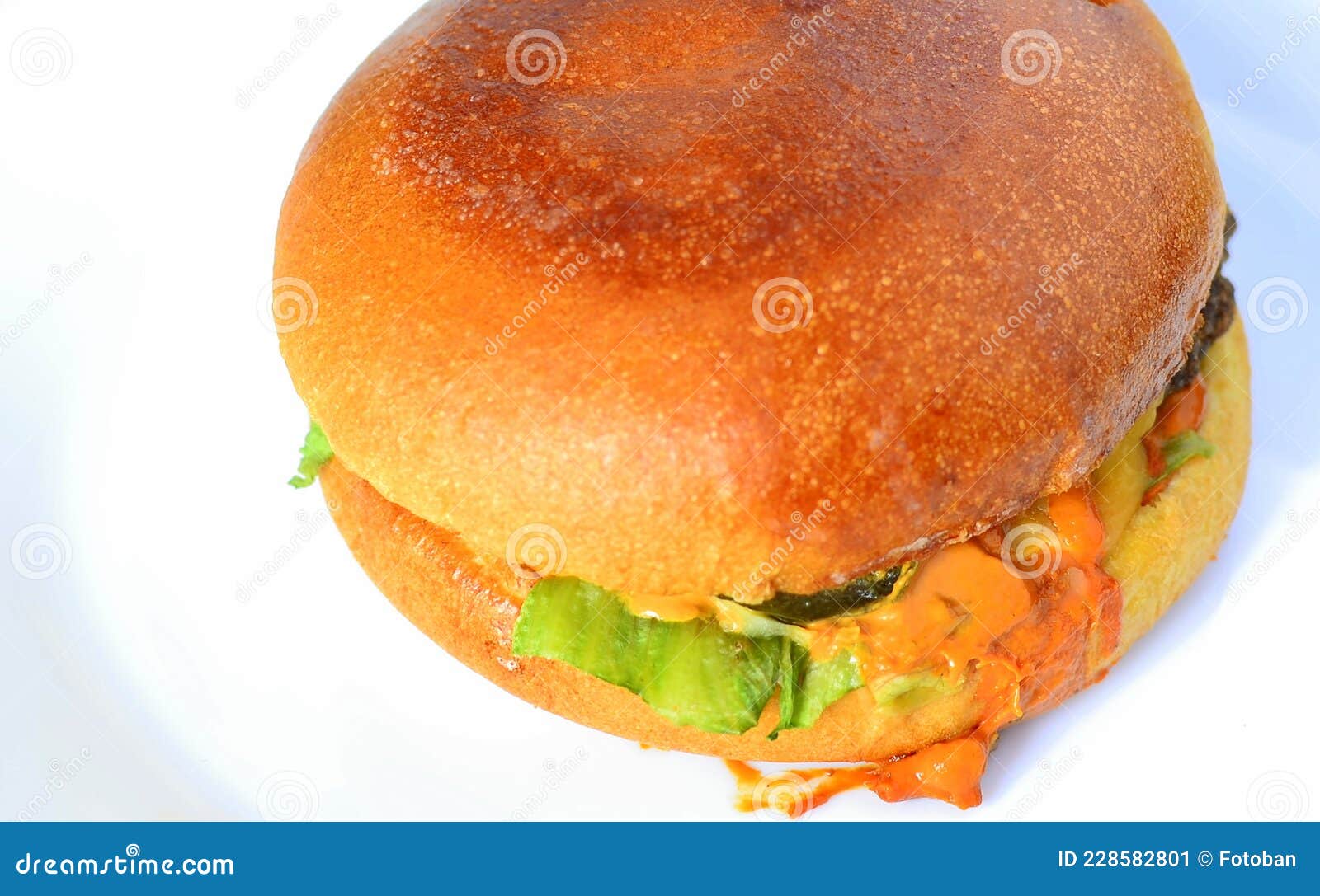 Cheeseburger on a plate stock image. Image of cheese - 228582801