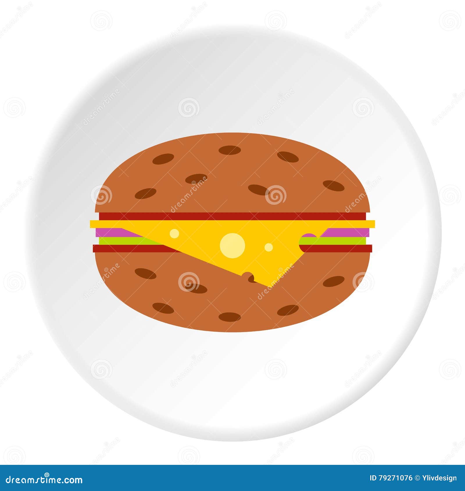 Cheeseburger Icon, Flat Style Stock Vector - Illustration of colorful ...