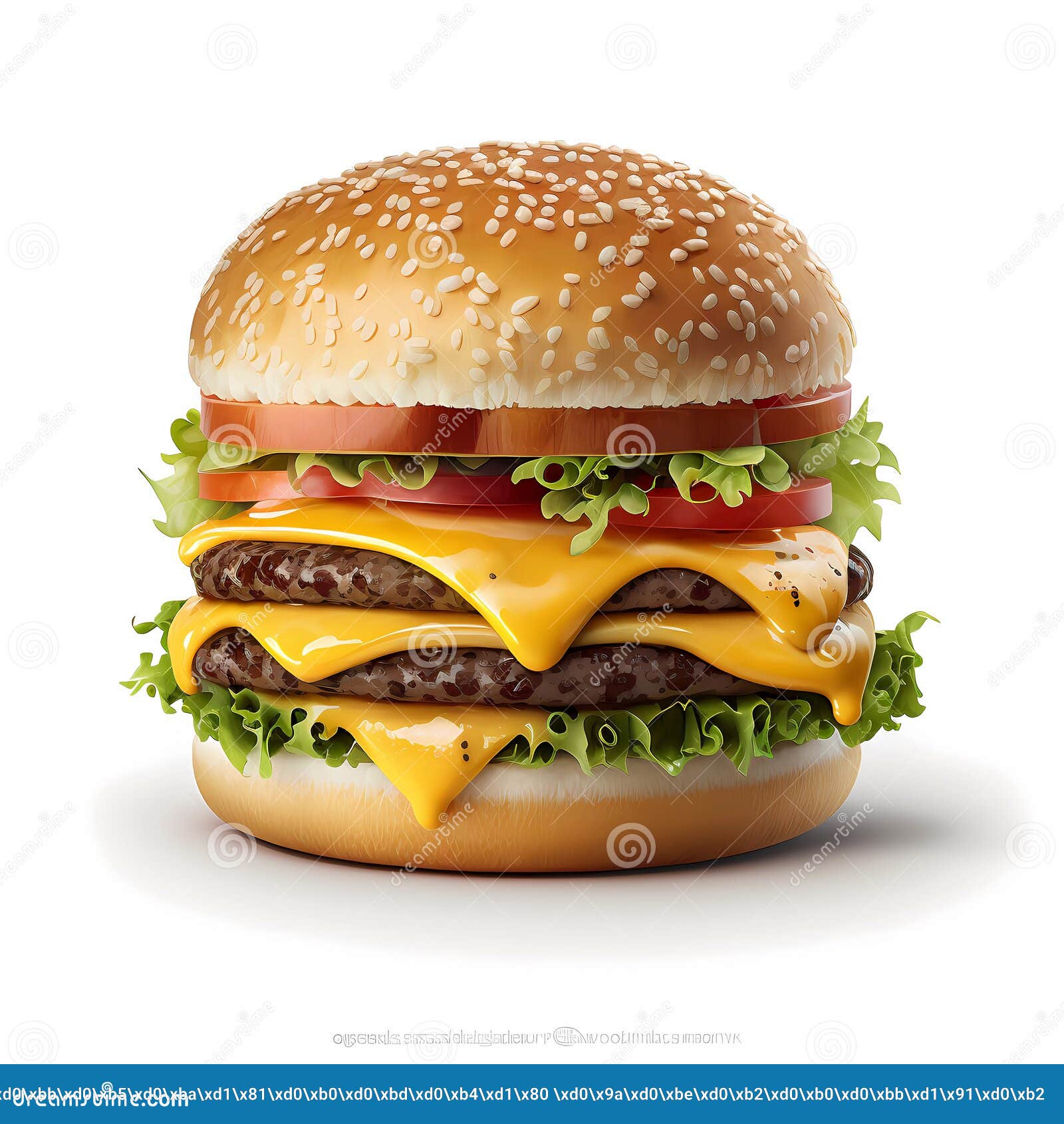Cheeseburger Isolated on White Background Stock Illustration ...