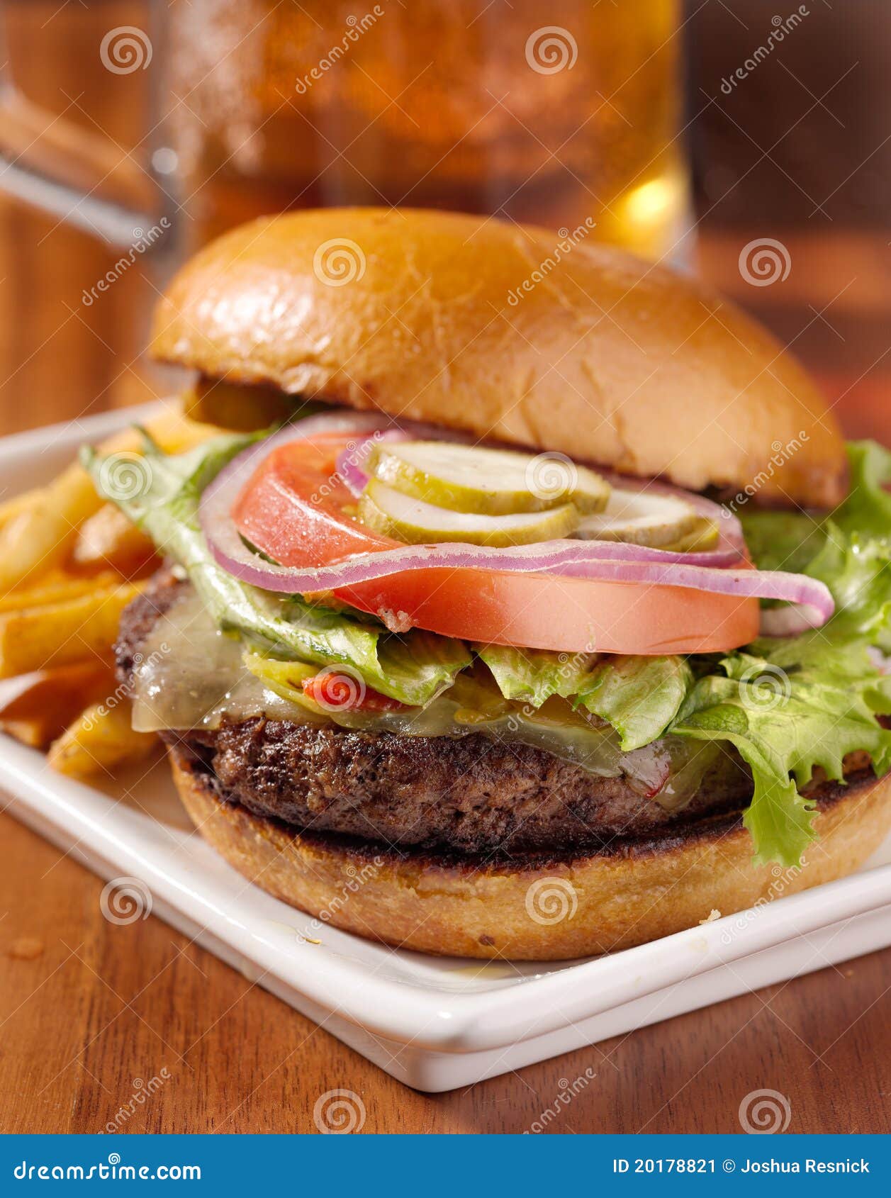 Cheeseburger meal stock image. Image of focus, juicy - 20178821