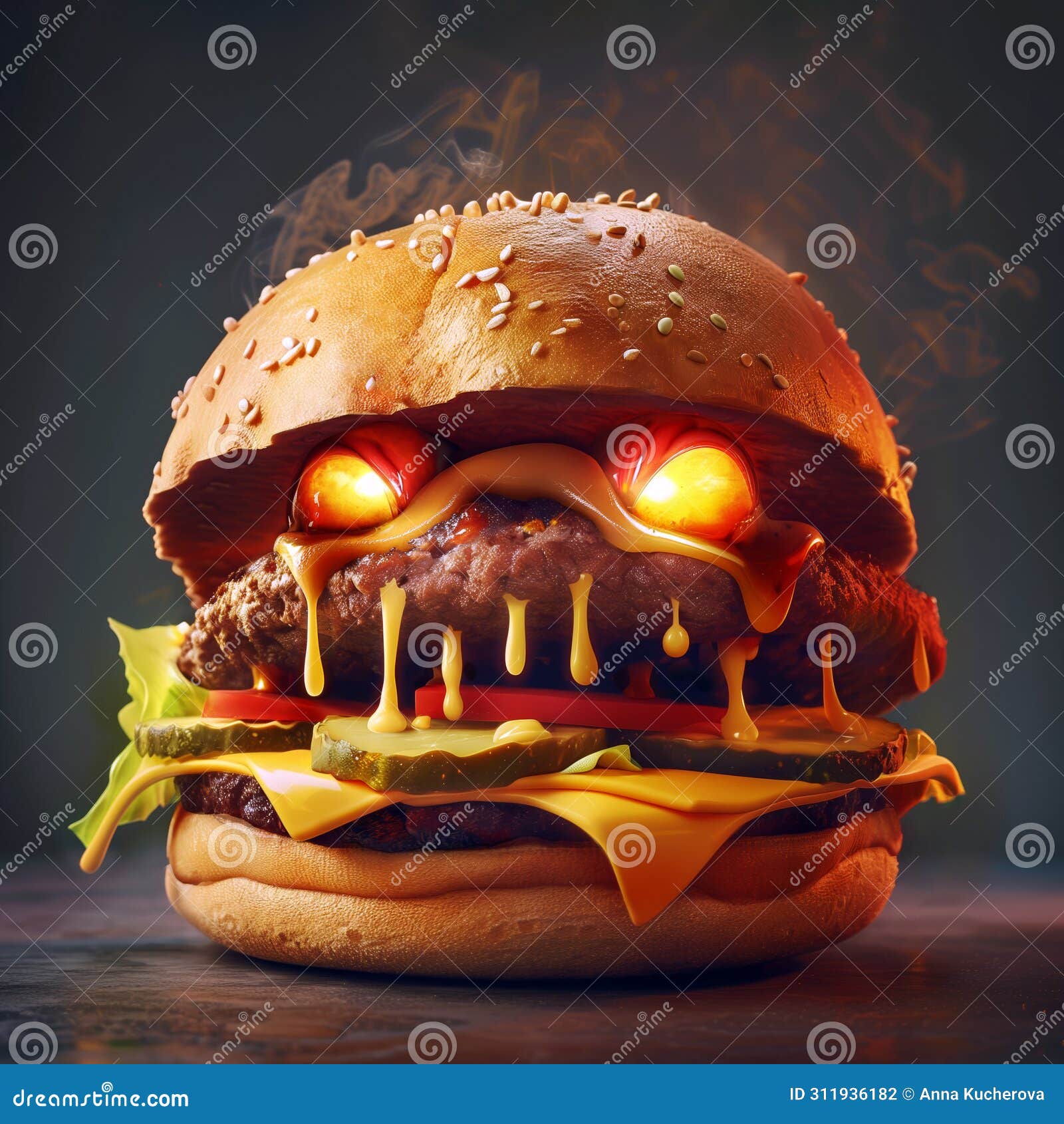 Cheese Monster Birthday Cake With Strawberry Table Royalty-Free Stock ...