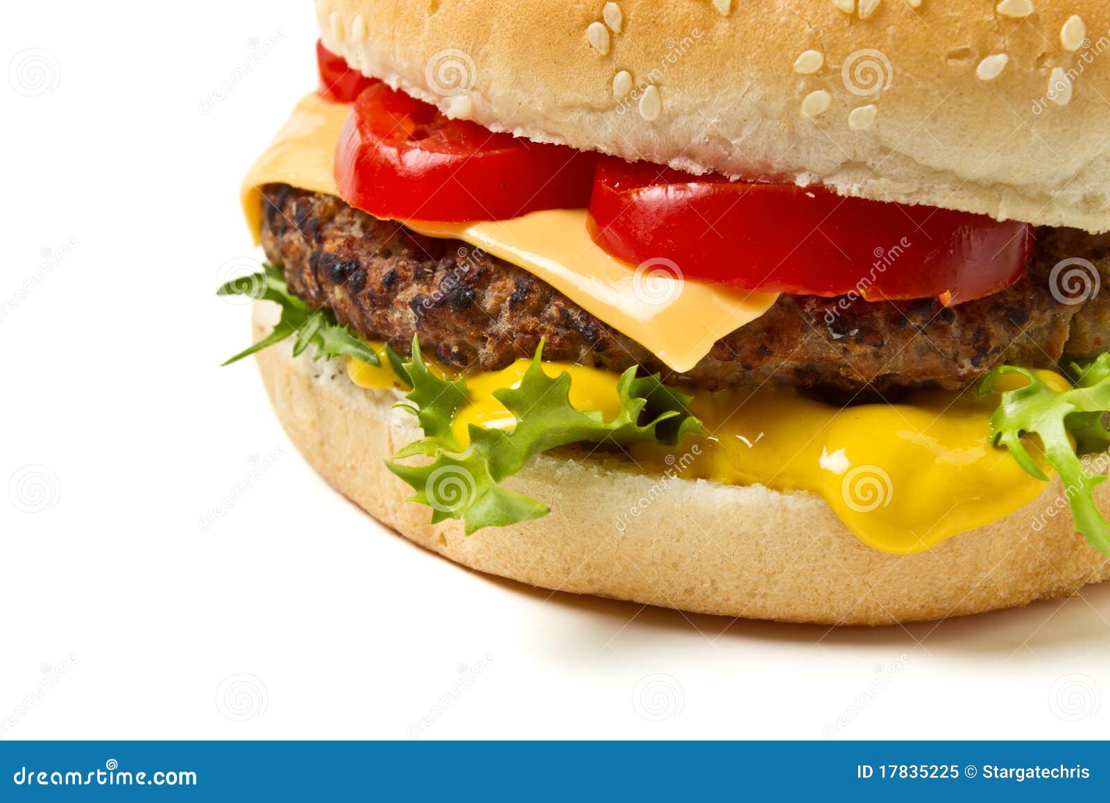 Cheeseburger n Mustard stock image. Image of brown, meat - 17835225
