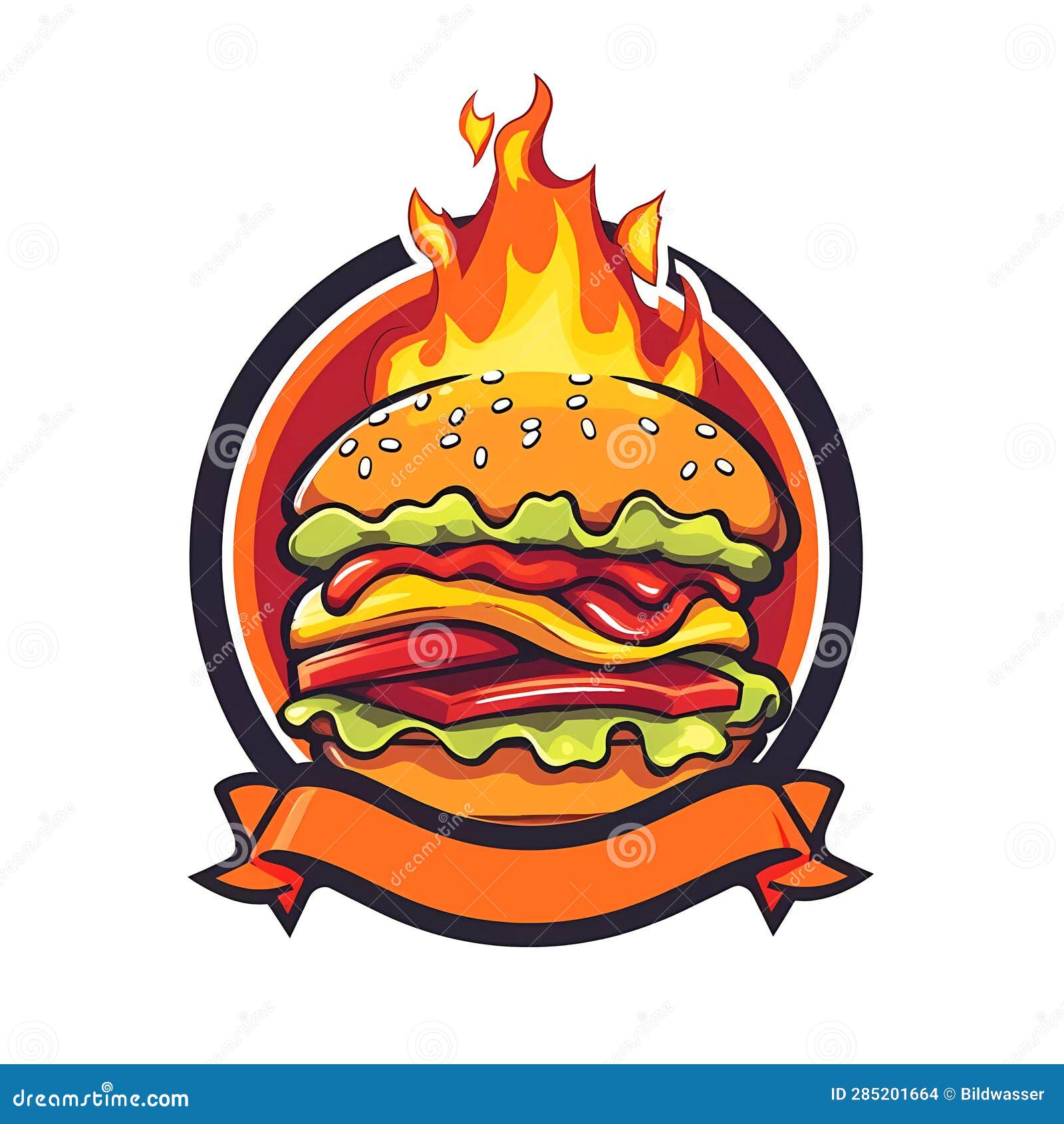 Cheeseburger Restaurant Logo. Generative Ai Design Stock Illustration ...