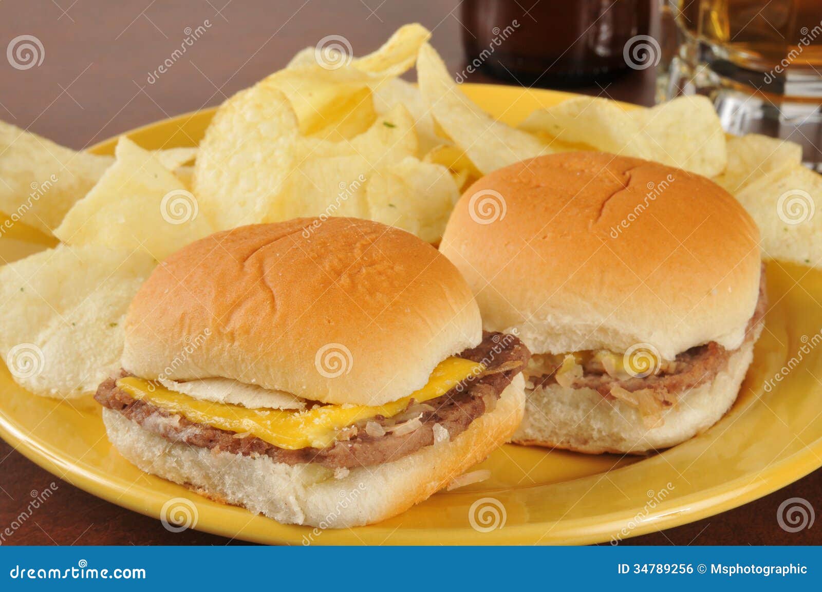 Cheeseburger sliders stock photo. Image of meal, small - 34789256