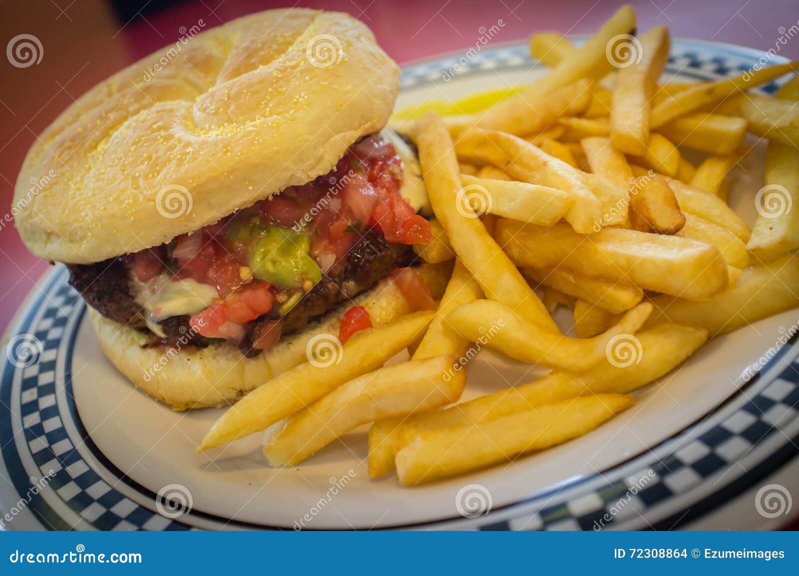 Cheeseburger Steak Fries stock photo. Image of steakfries - 72308864