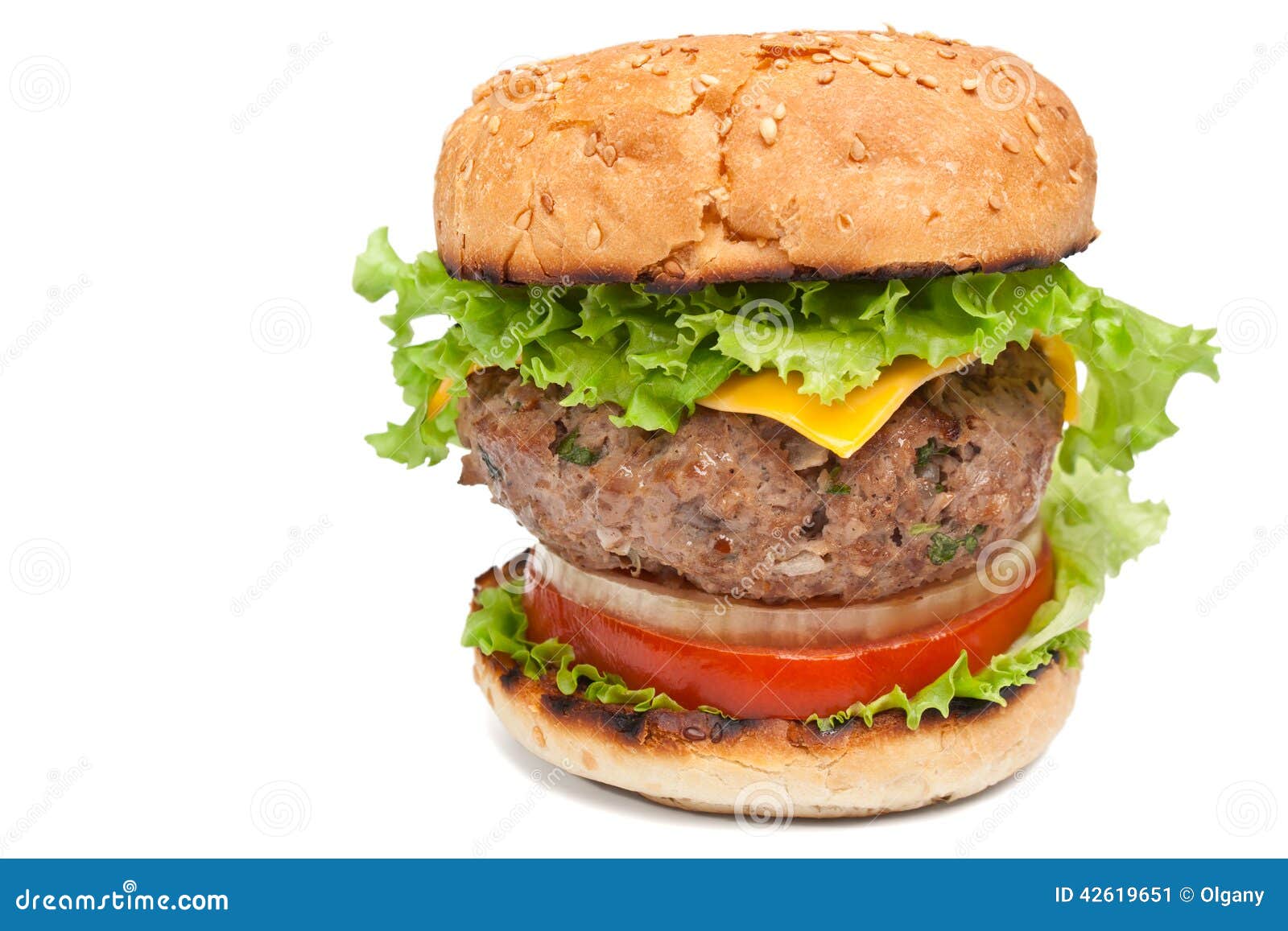 Cheeseburger on White Background Stock Image - Image of dinner, cheese ...