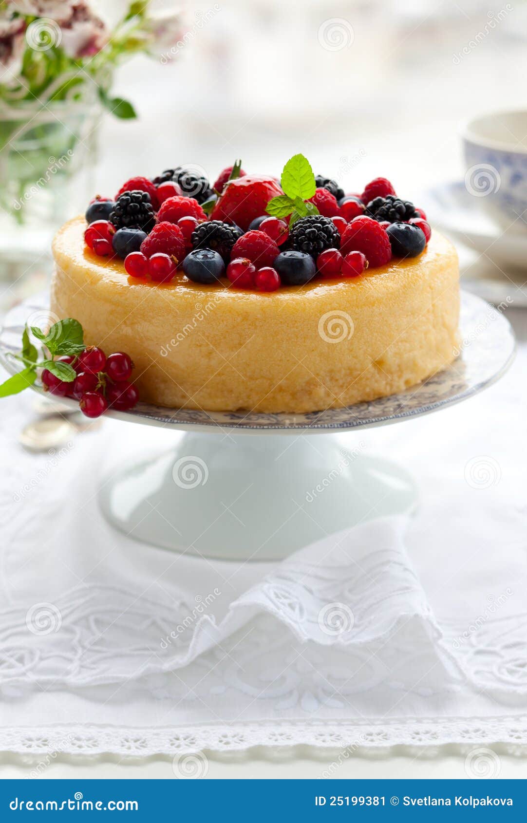 Cheesecake with Berries stock image. Image of holiday - 25199381