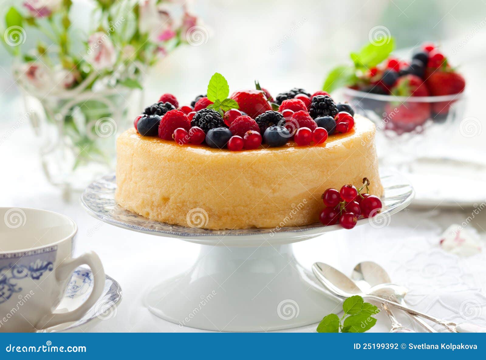 Cheesecake with Berries stock photo. Image of fresh, decor - 25199392