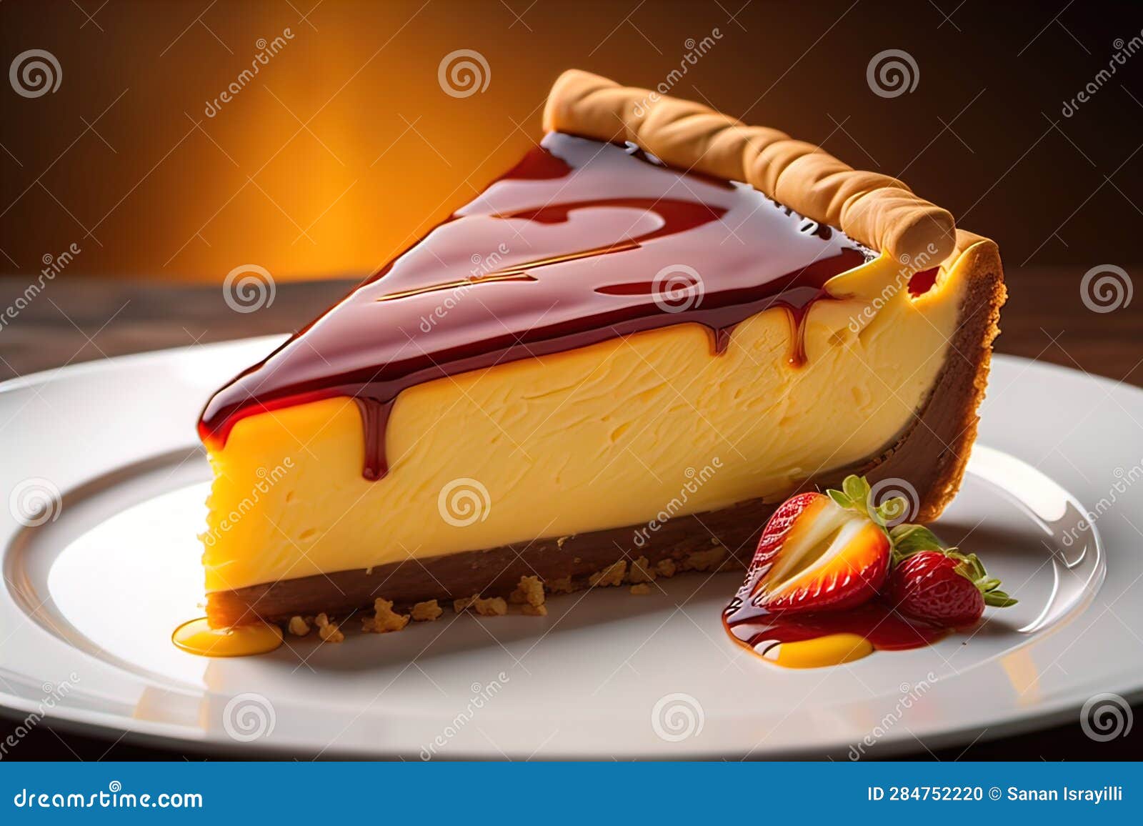 Cheesecake on a Black Plate. Toned Stock Photo - Image of plate, food ...