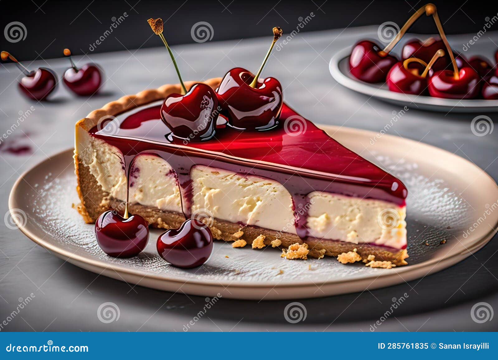 Cheesecake on a Black Plate. Toned Stock Image - Image of sweet, cake ...