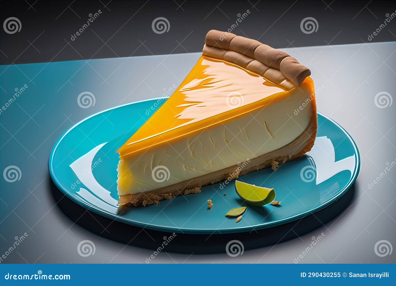 Cheesecake on a Black Plate. Toned Stock Image - Image of fresh ...