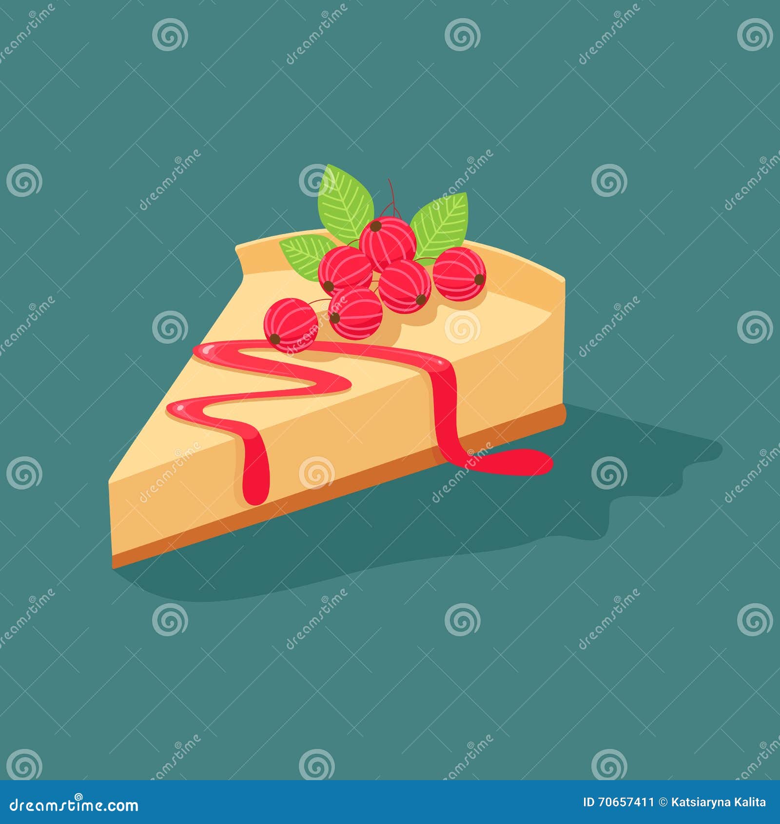 Cheesecake with currants stock vector. Illustration of fresh - 70657411