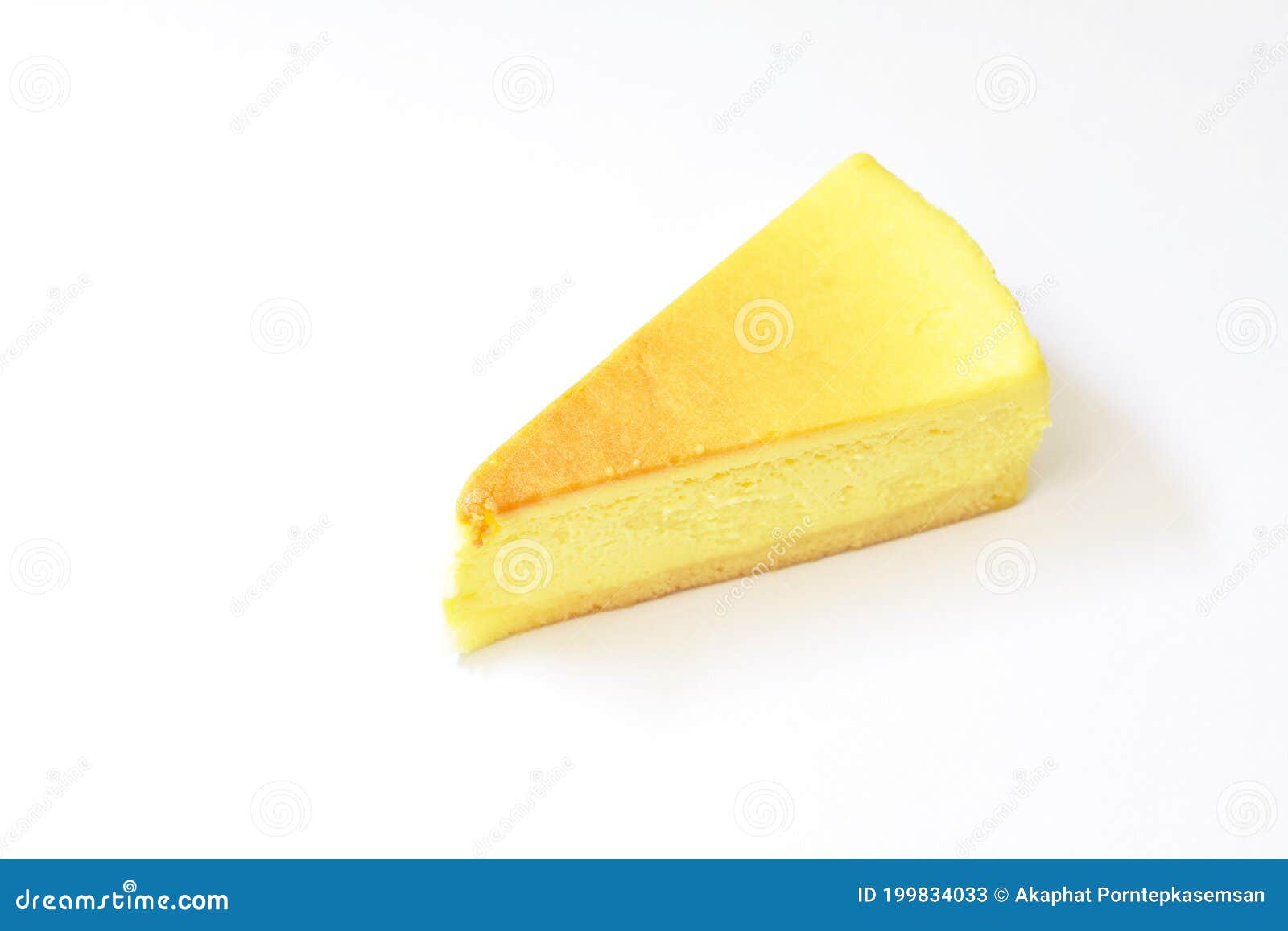 Cheesecake Cutting in Triangle Shape on White Background Stock Image ...