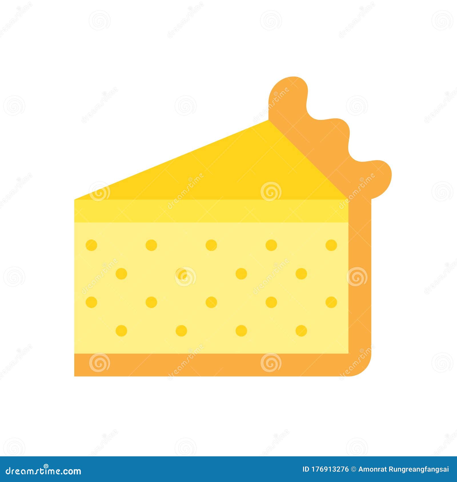 Cheesecake or Egg Tart Vector Illustration, Flat Style Icon Stock ...