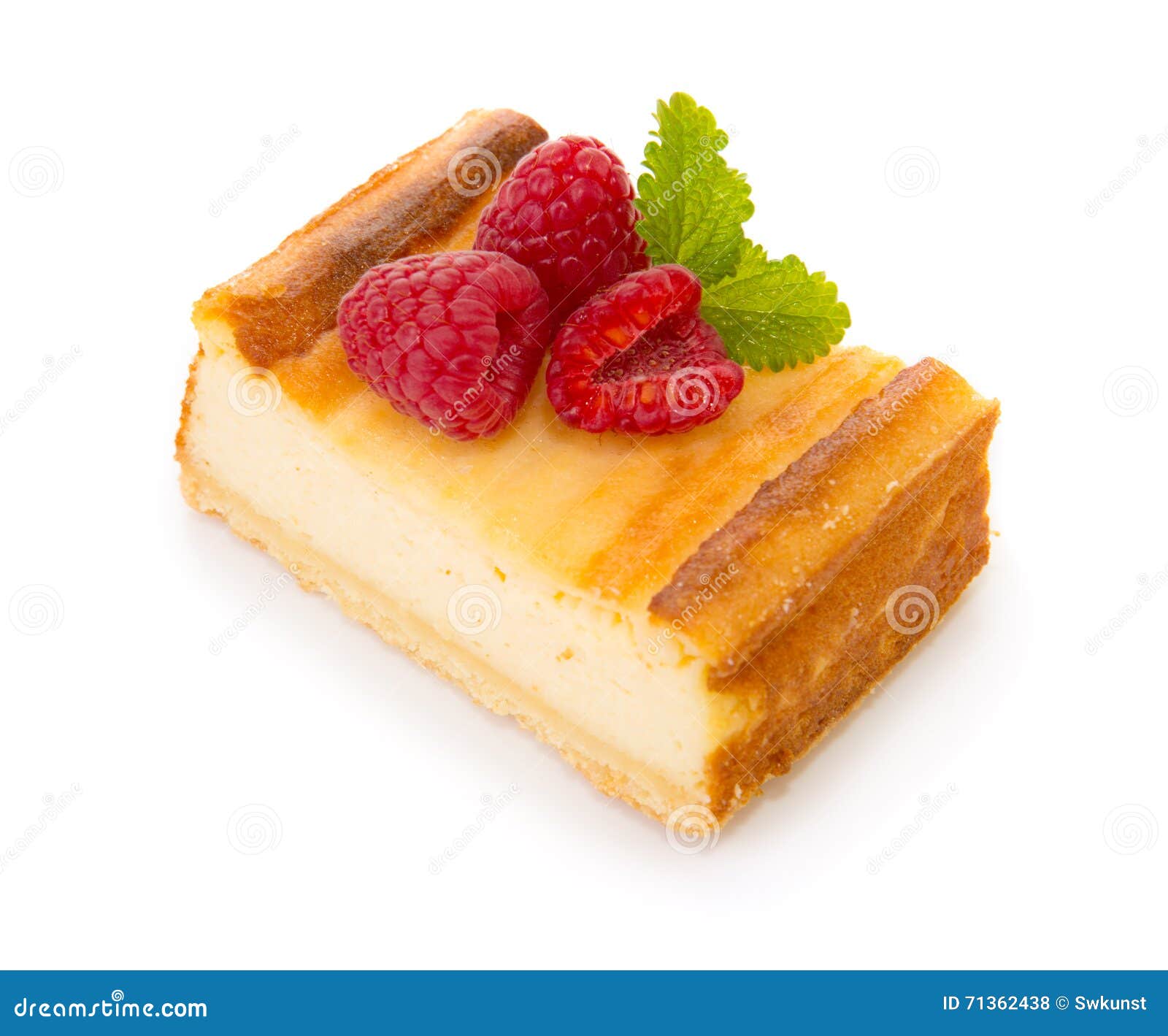 Cheesecake with Fresh Raspberries Isolated . Stock Photo - Image of ...