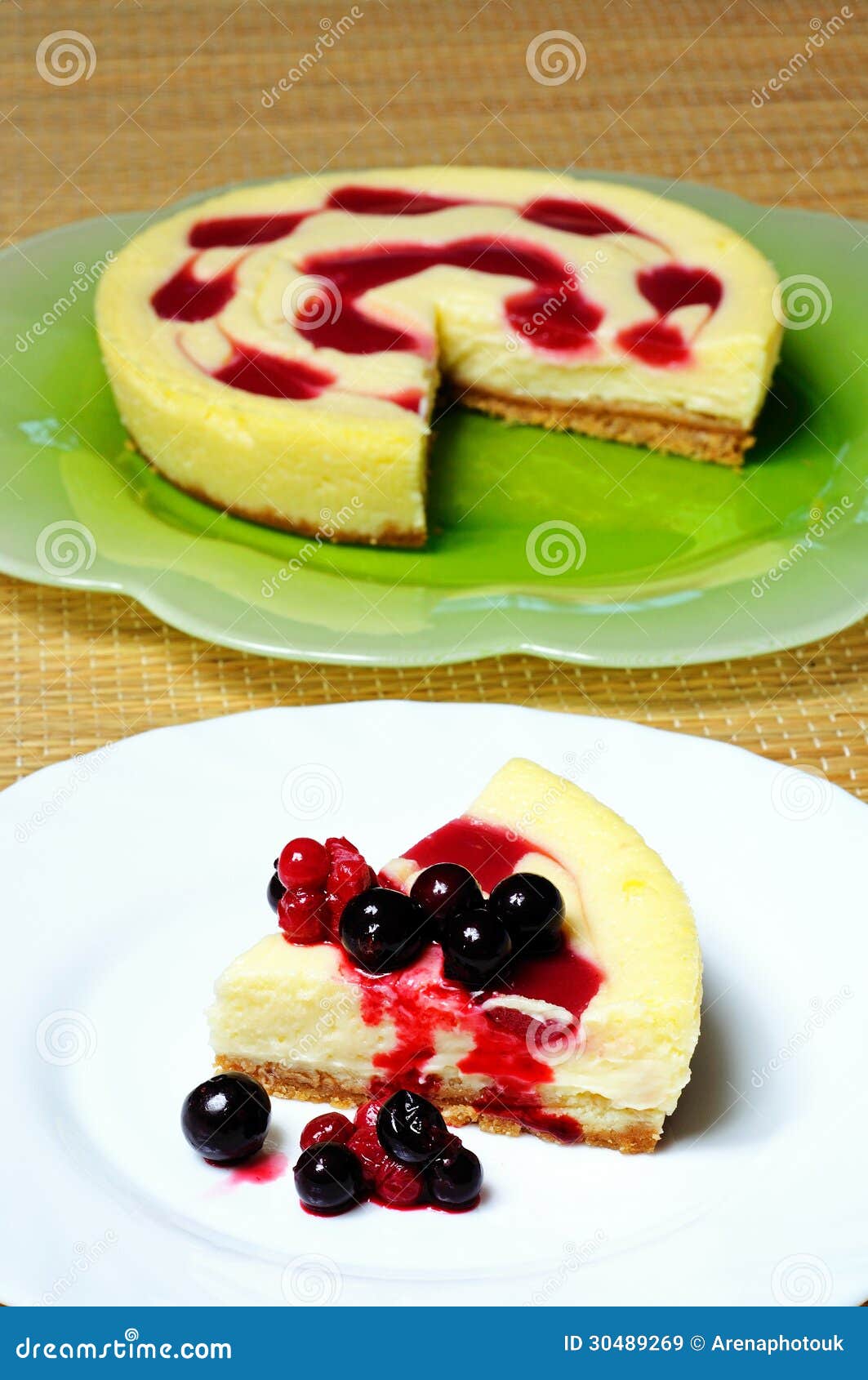 Cheesecake with Fresh Red Fruit. Stock Image - Image of puddings, plate ...