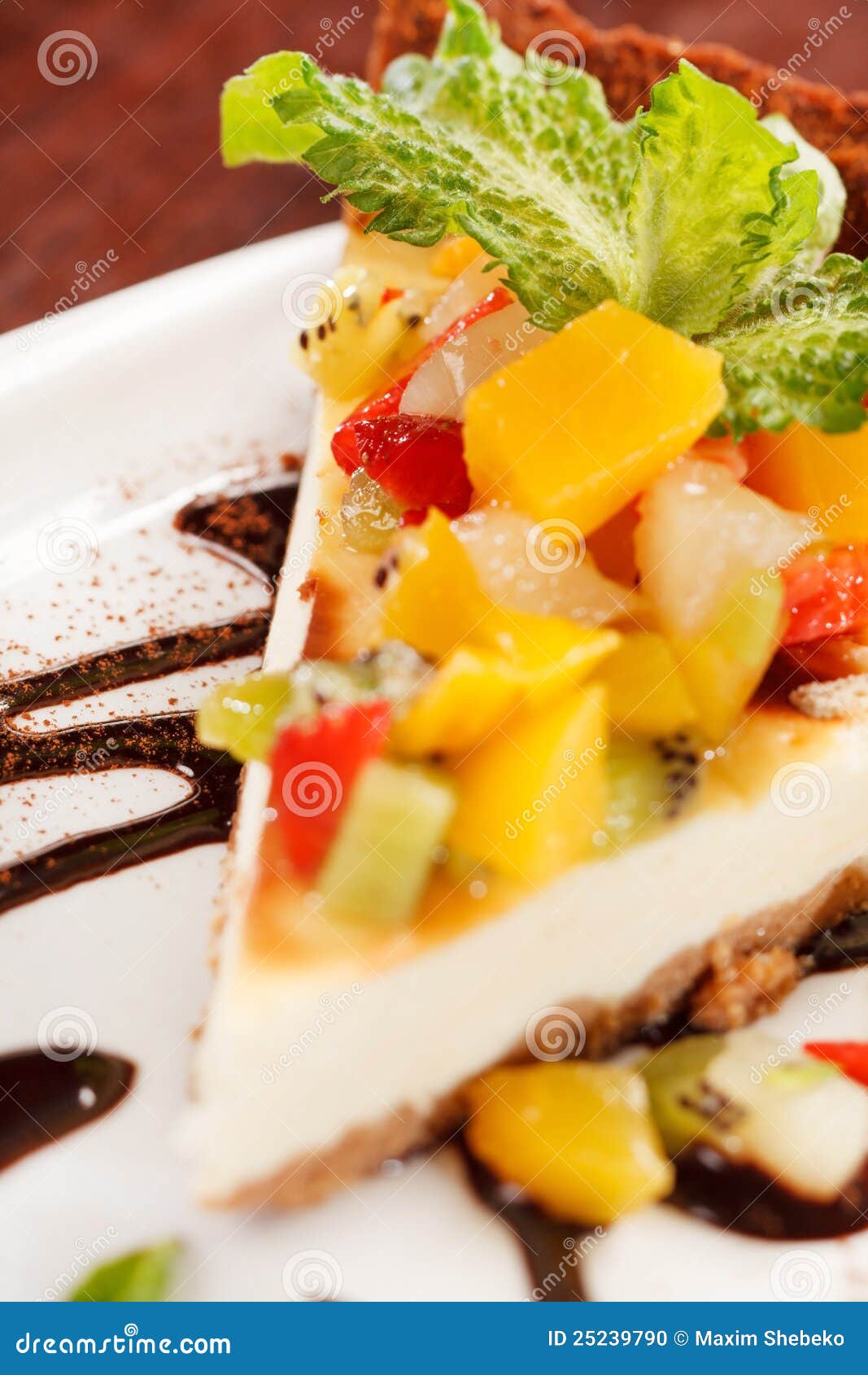 Cheesecake with fruits stock photo. Image of pastry, holiday - 25239790