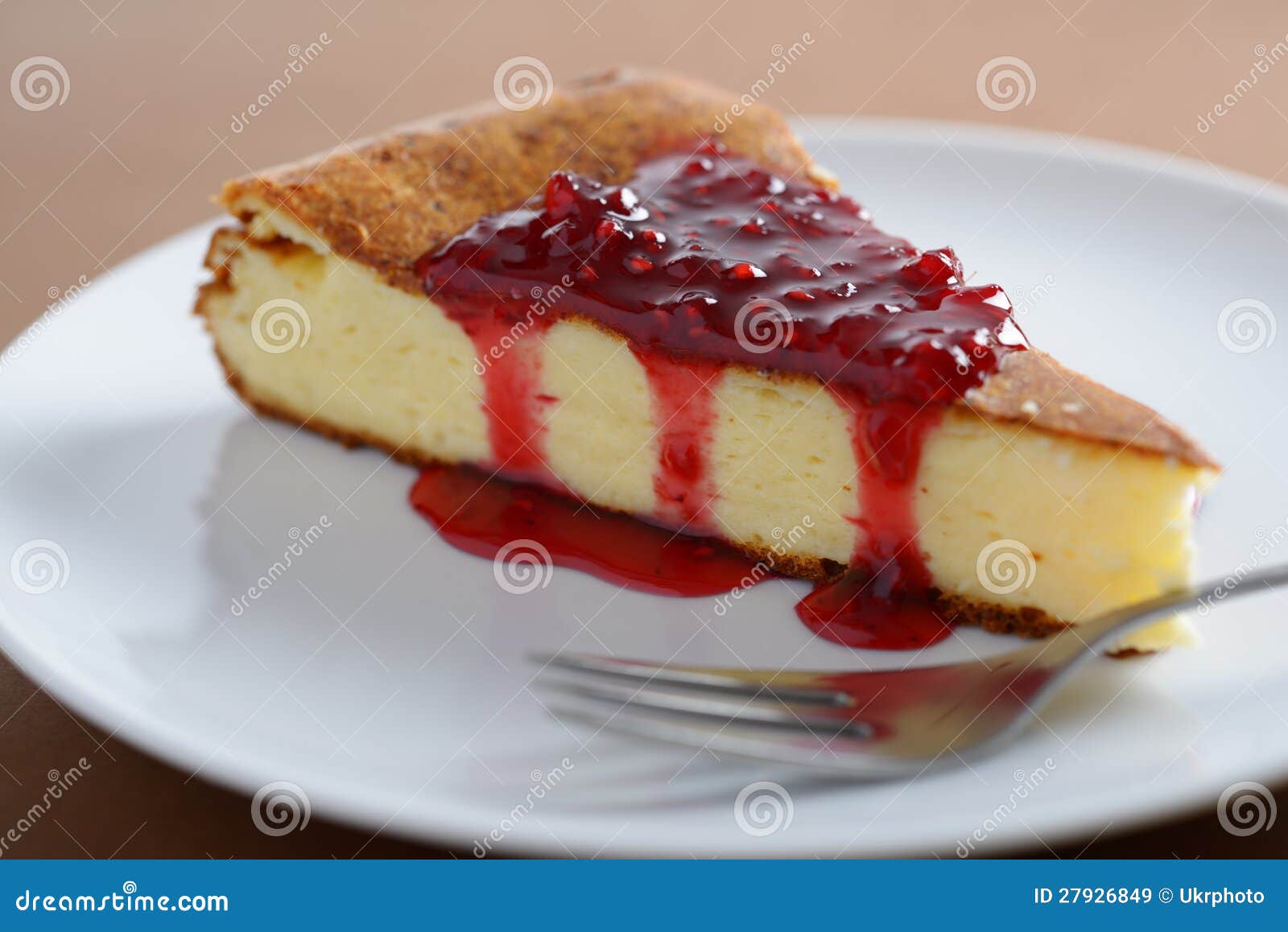 Cheesecake with jam stock image. Image of raspberry, closeup - 27926849
