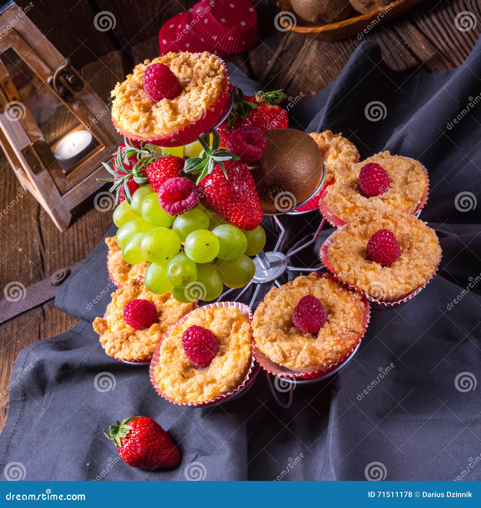 Cheesecake Muffins with Raspberry Stock Photo - Image of gourmet ...